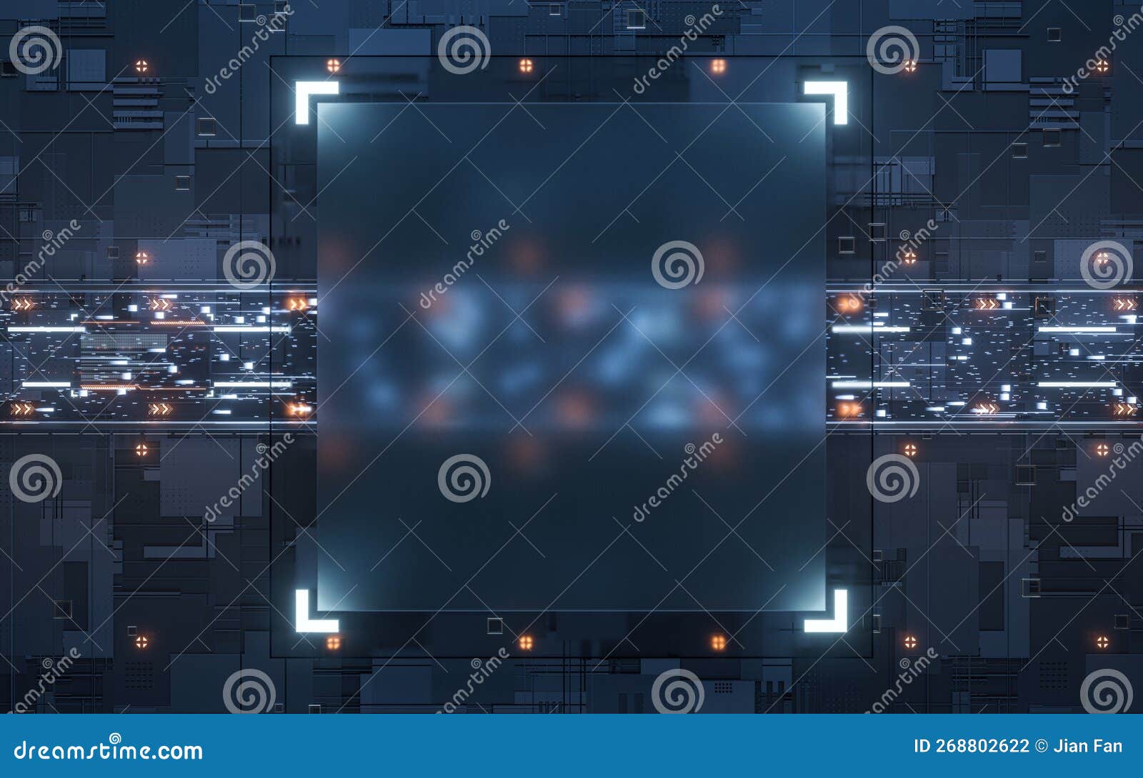 Digital Screen with Cyberspace Background, 3d Rendering Stock ...