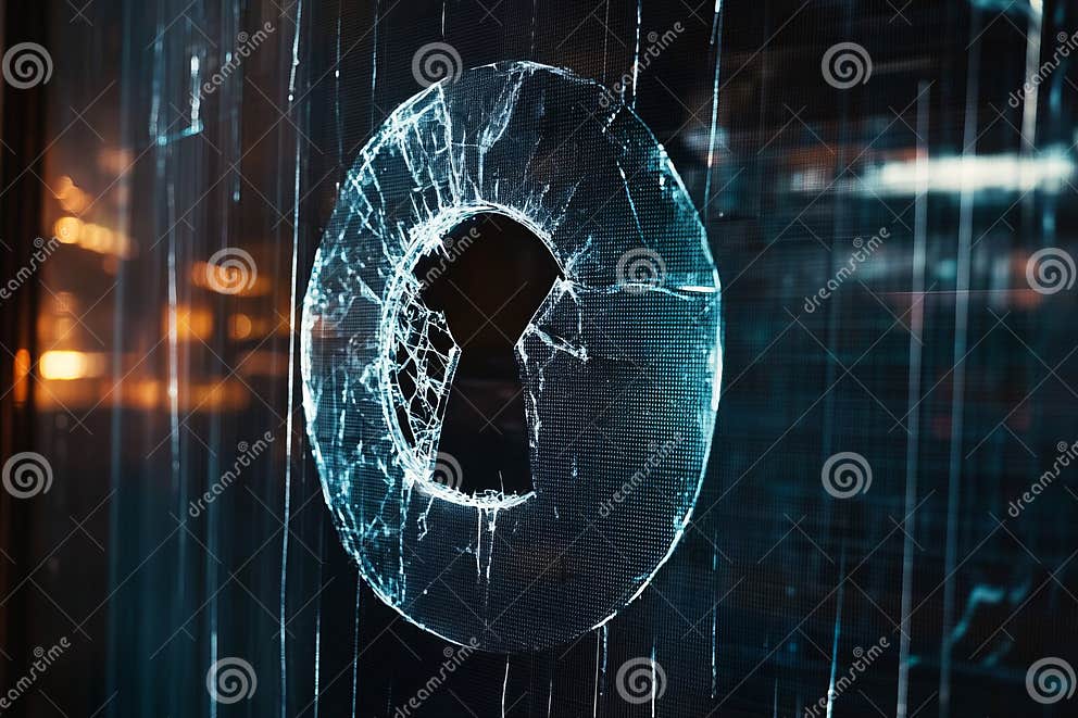 A Digital Screen Displaying a Broken Lock Icon, Symbolizing Compromised ...