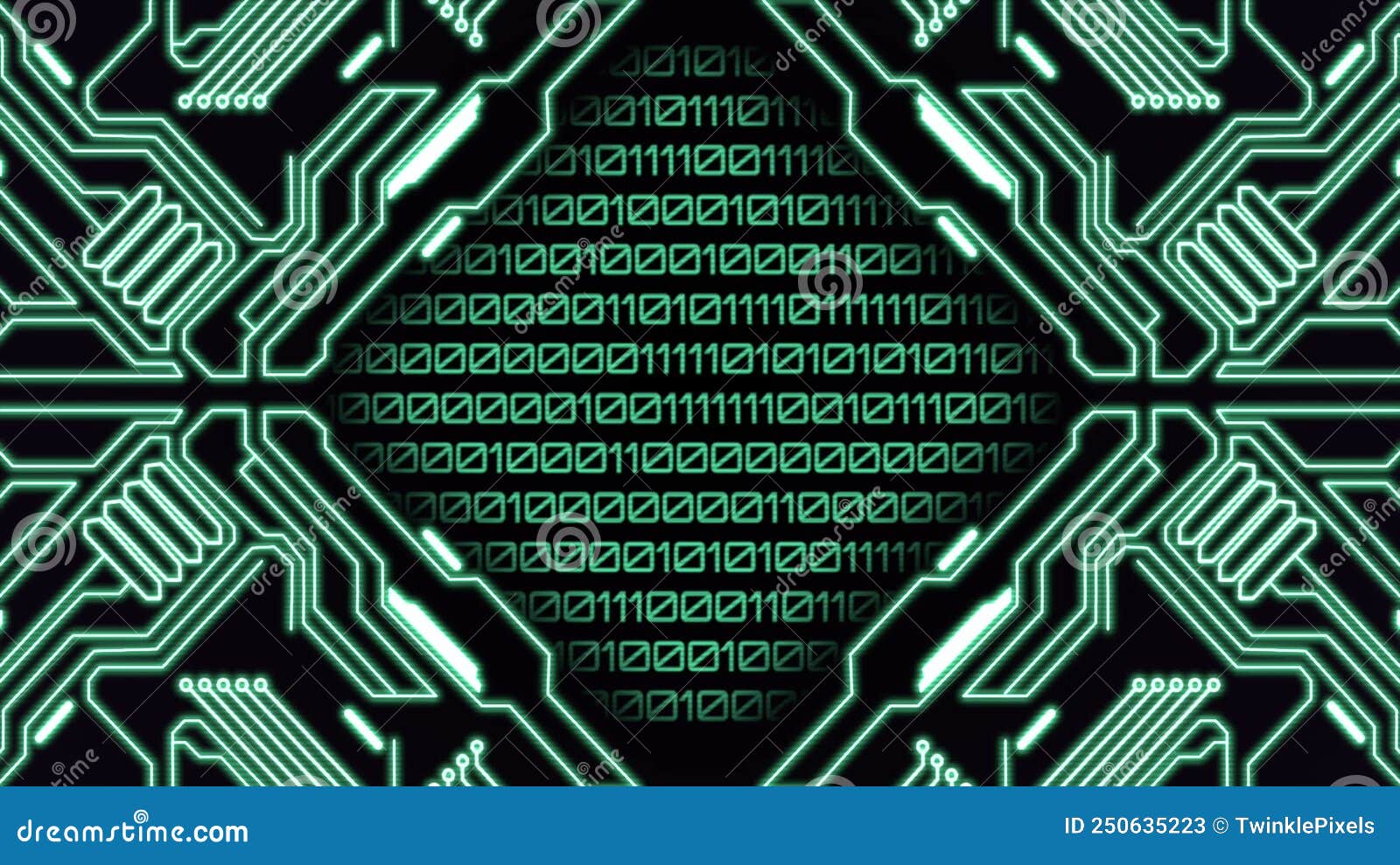 Digital Screen with Matrix Numbers and HUD Elements Stock Video - Video ...