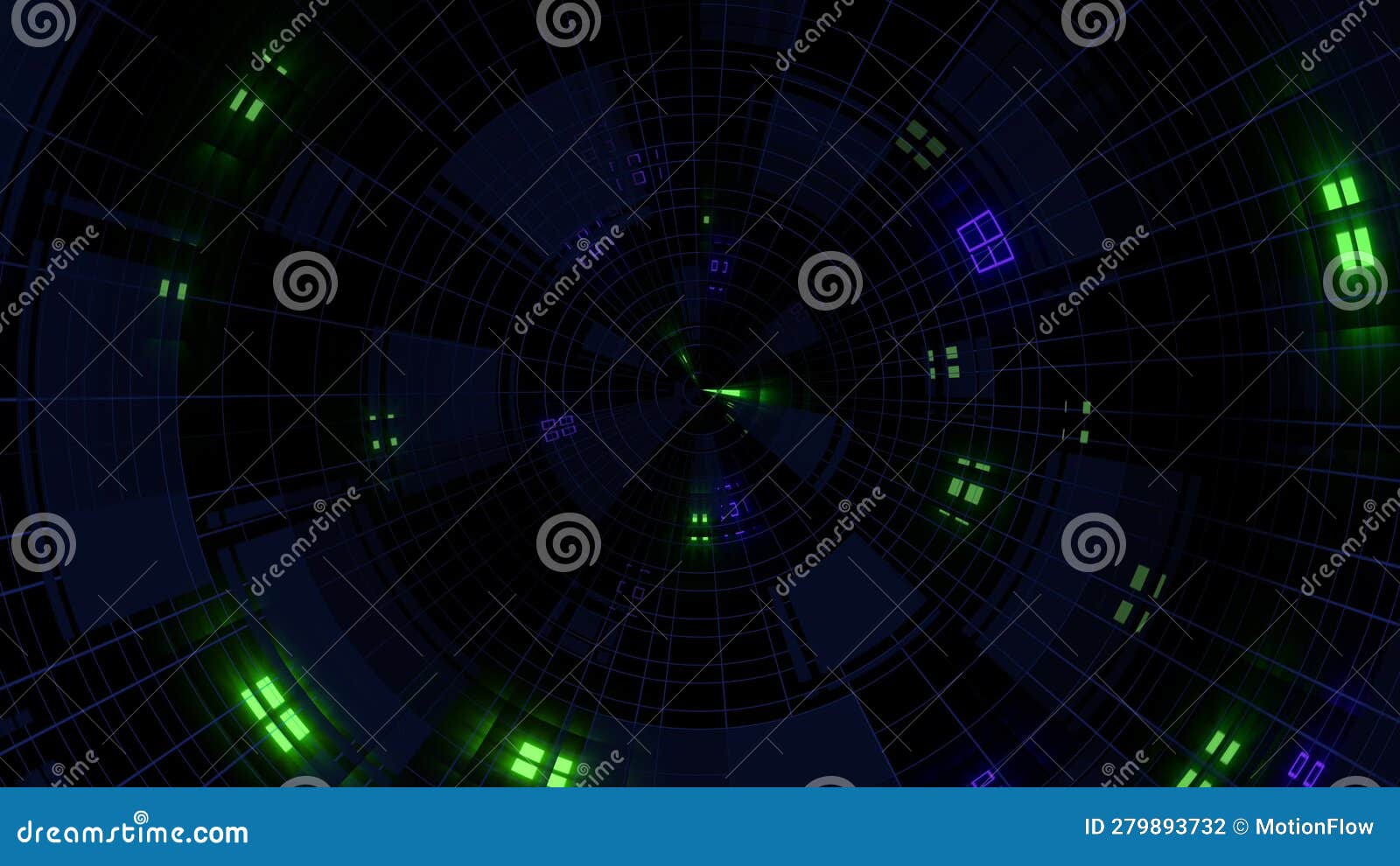 Digital Screen with Neon Led Lines and Space HUD Elements Stock Footage ...