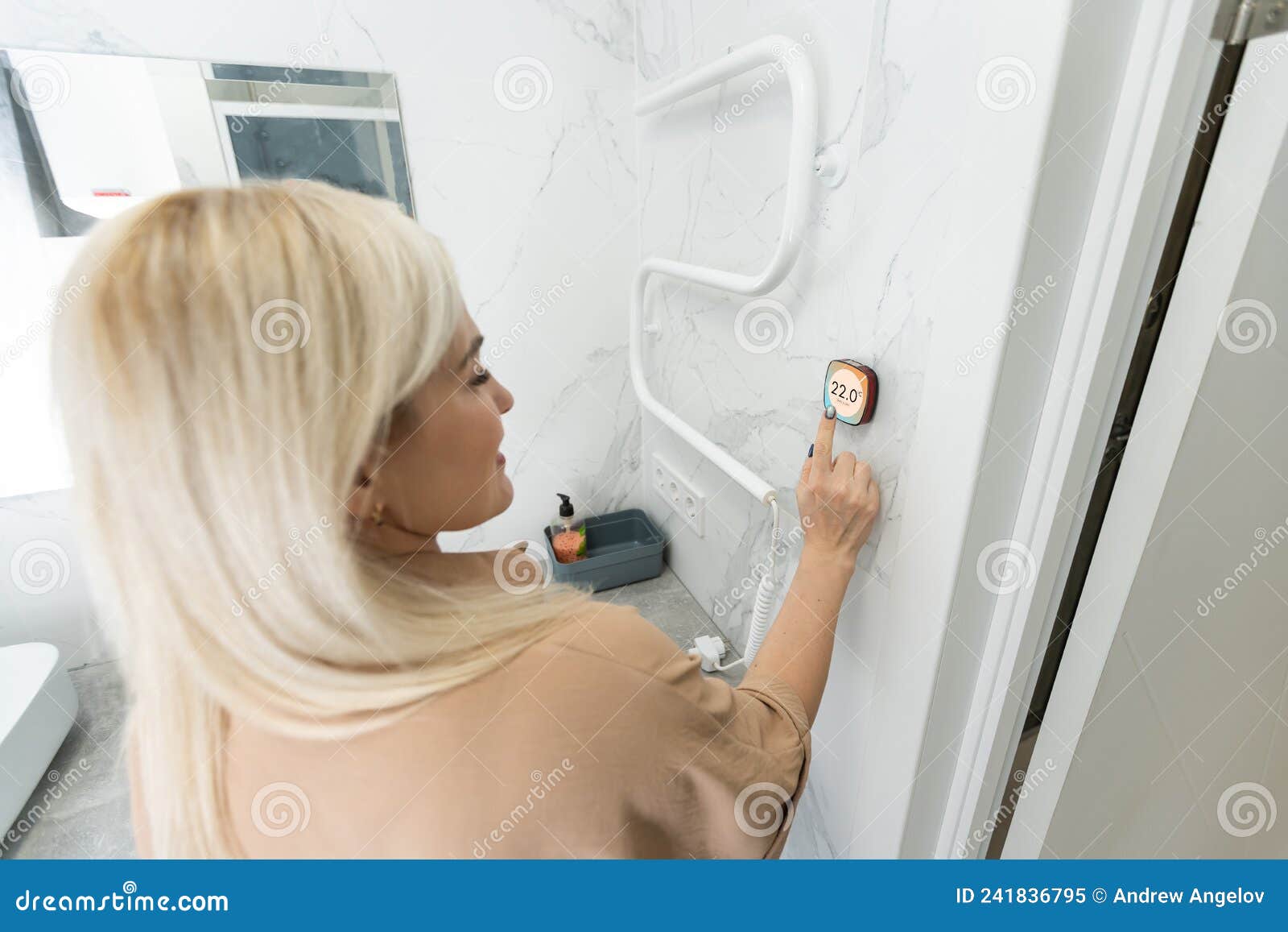 Digital Screen on Wall with Modern Luxury Living Room Stock Image ...