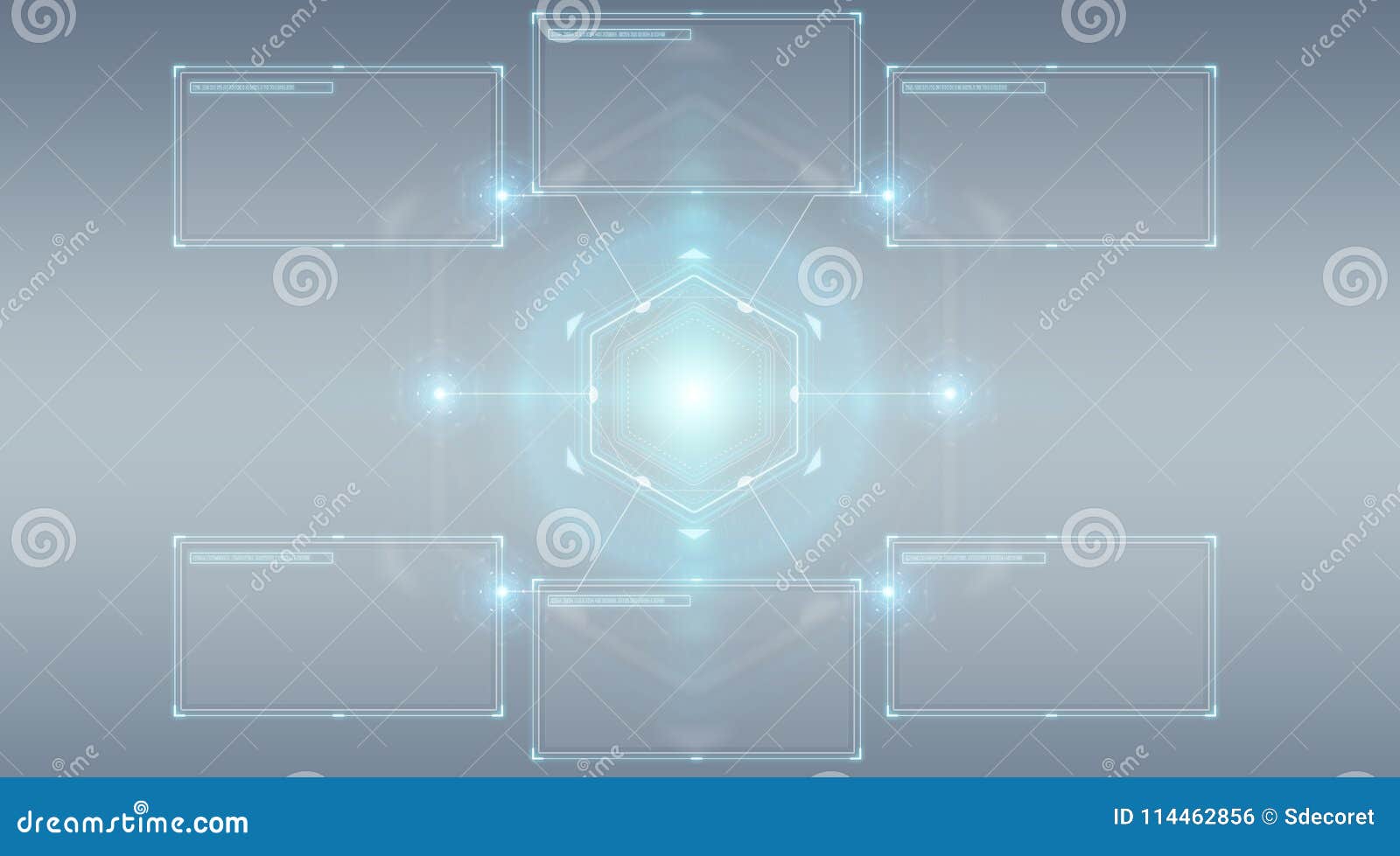 Digital Screens Interface with Holograms Datas 3D Rendering Stock ...