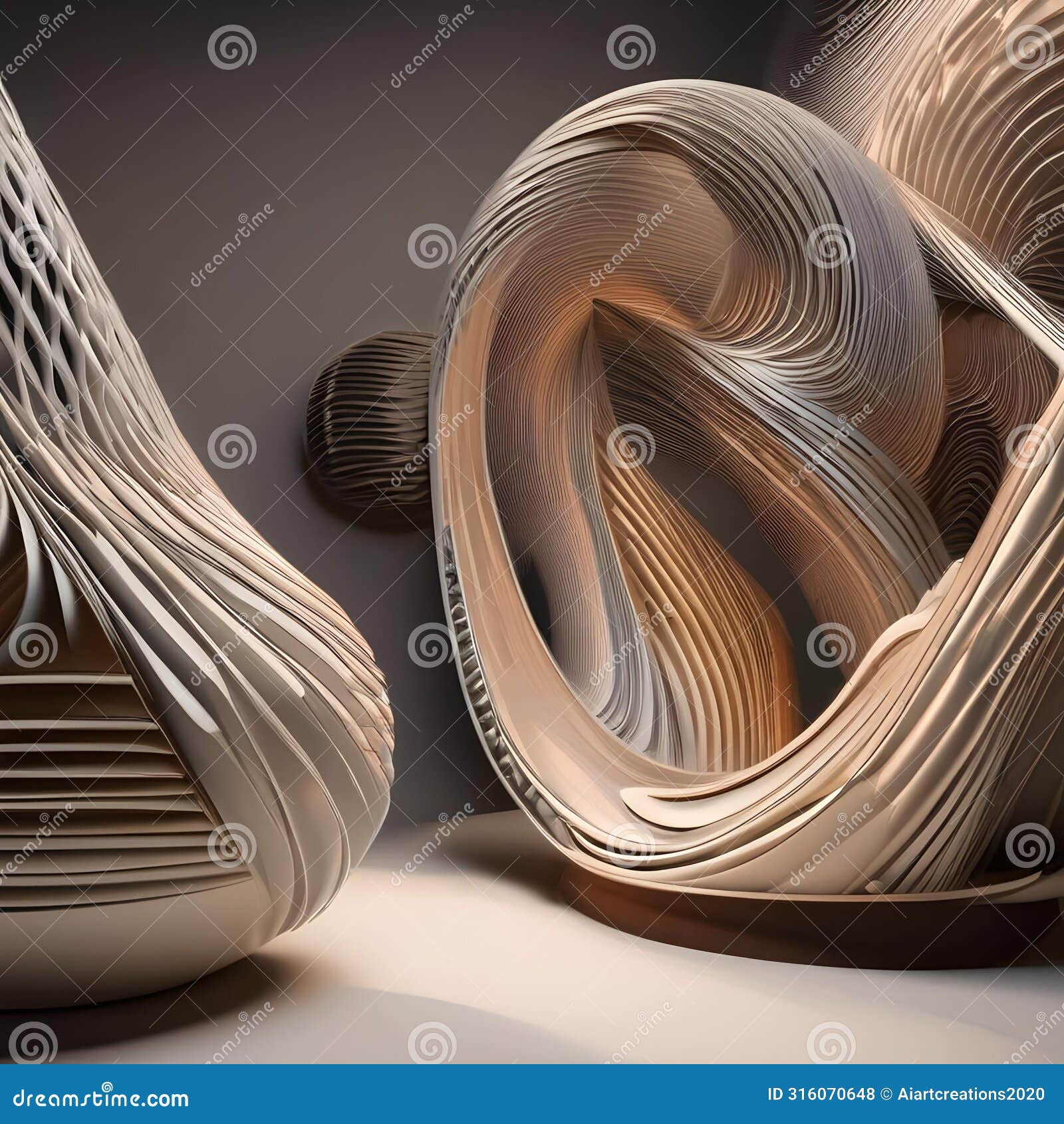 A Digital Sculpture of Interconnected Shapes and Forms, Shifting and ...