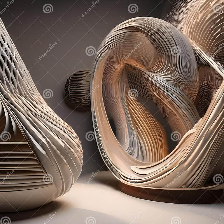 A Digital Sculpture of Interconnected Shapes and Forms, Shifting and ...