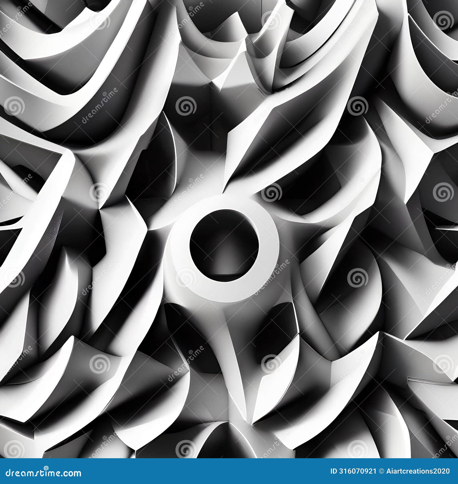 A Digital Sculpture Of Interconnected Shapes And Forms, Shifting And ...