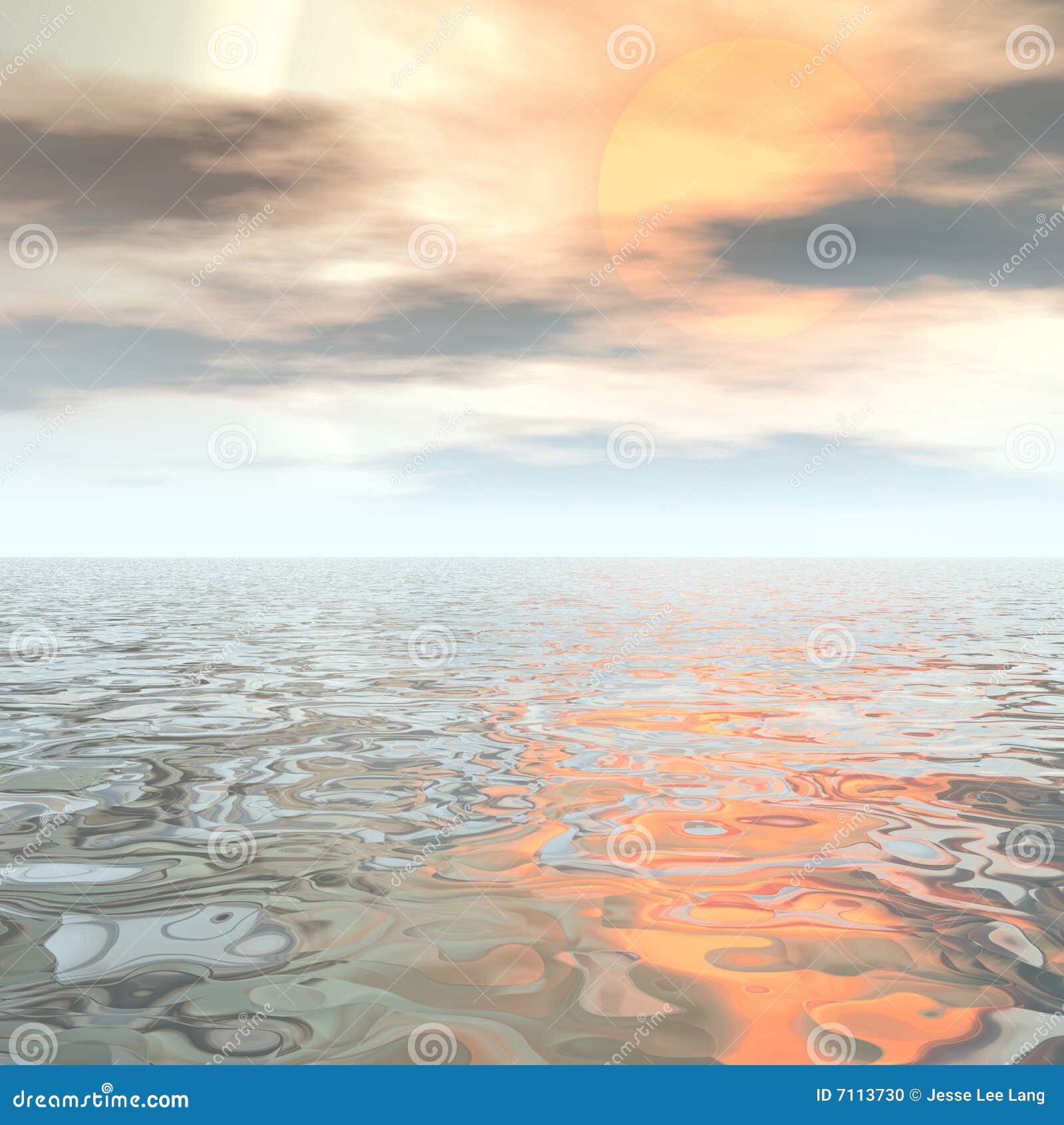 Digital seascape stock illustration. Illustration of morning - 7113730