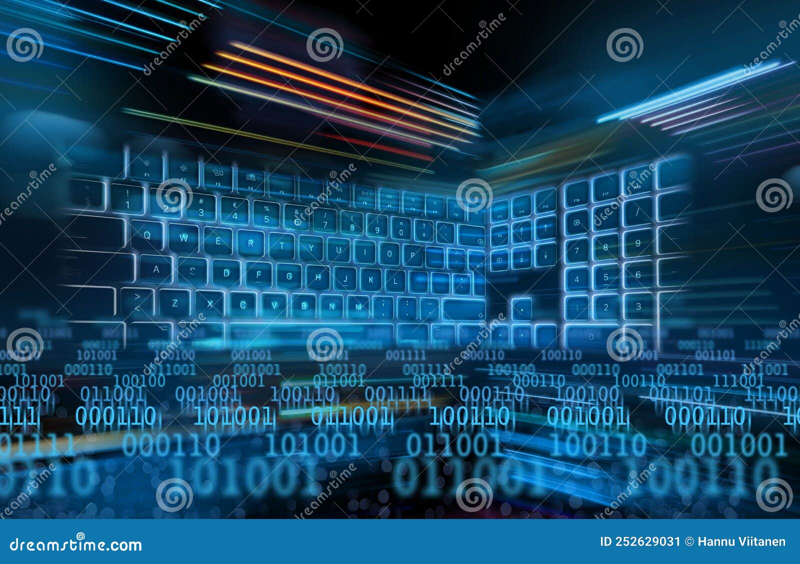 Digital Binary Code Security Concept, Keyboard on the Move Stock ...