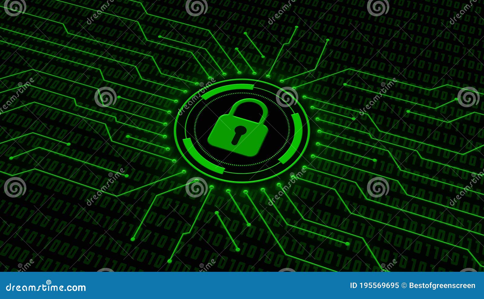 Digital Security Concept - Closed Padlock in Center of Concentric Rings ...
