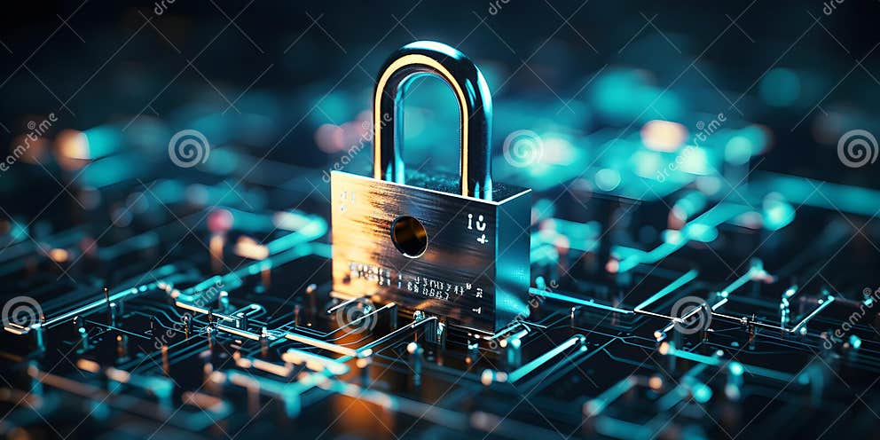 Digital Security Concept With Code And Padlock Symbol On Blurred Screen Concept Digital