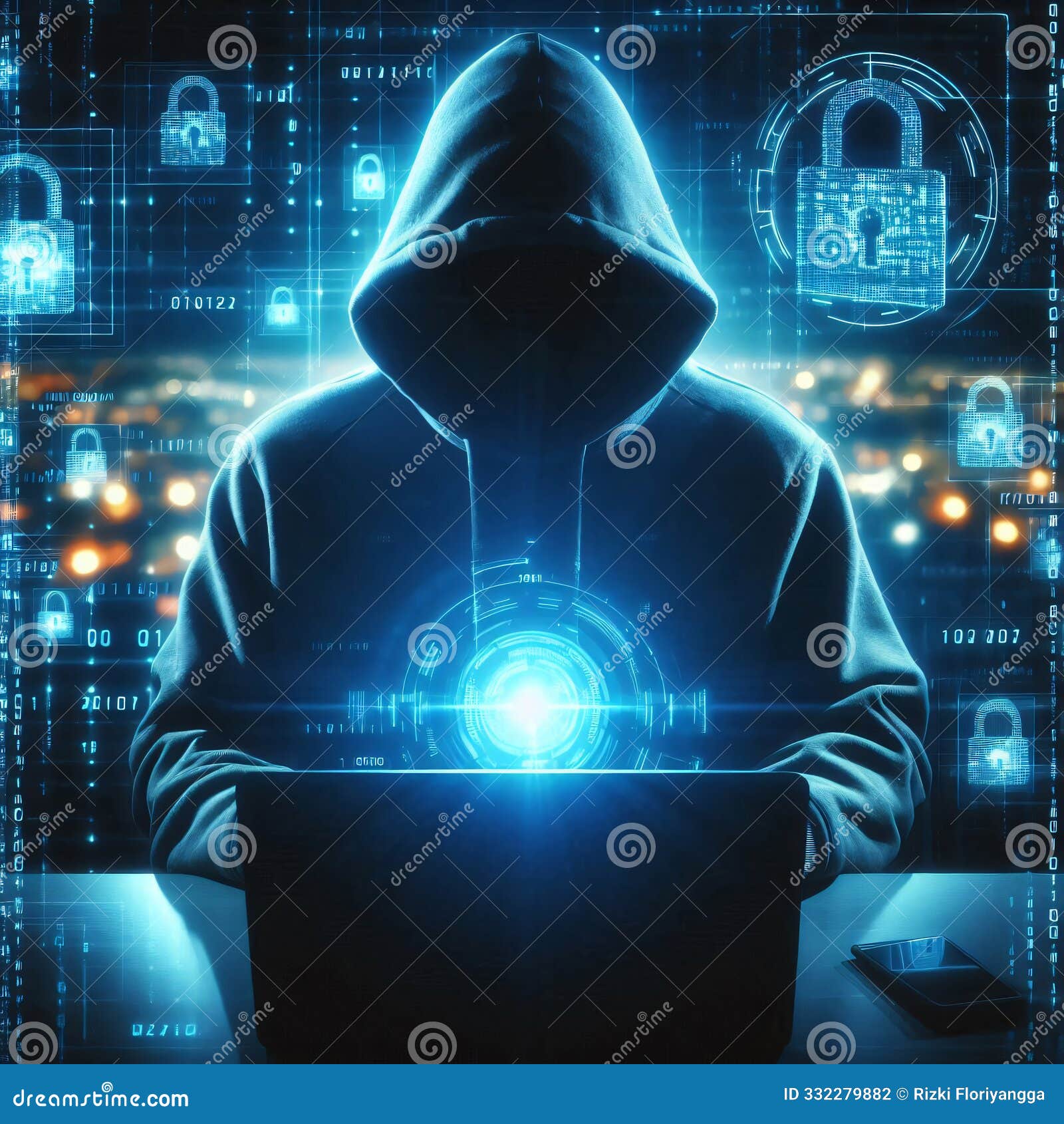 Digital Security Concept with the Hooded Hacker Phenomenon Stock ...