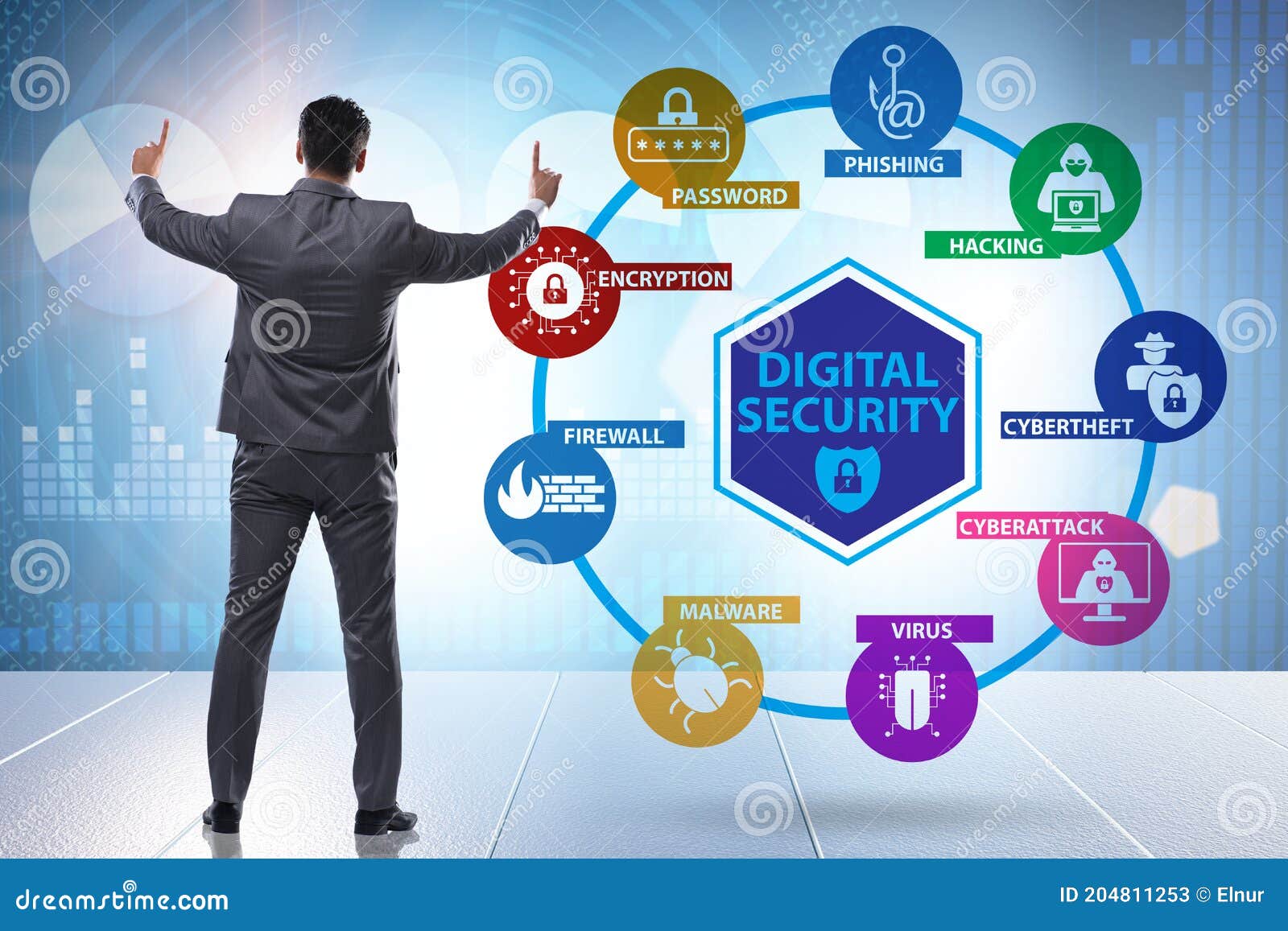 Digital Security Concept with Key Elements Stock Image - Image of ...