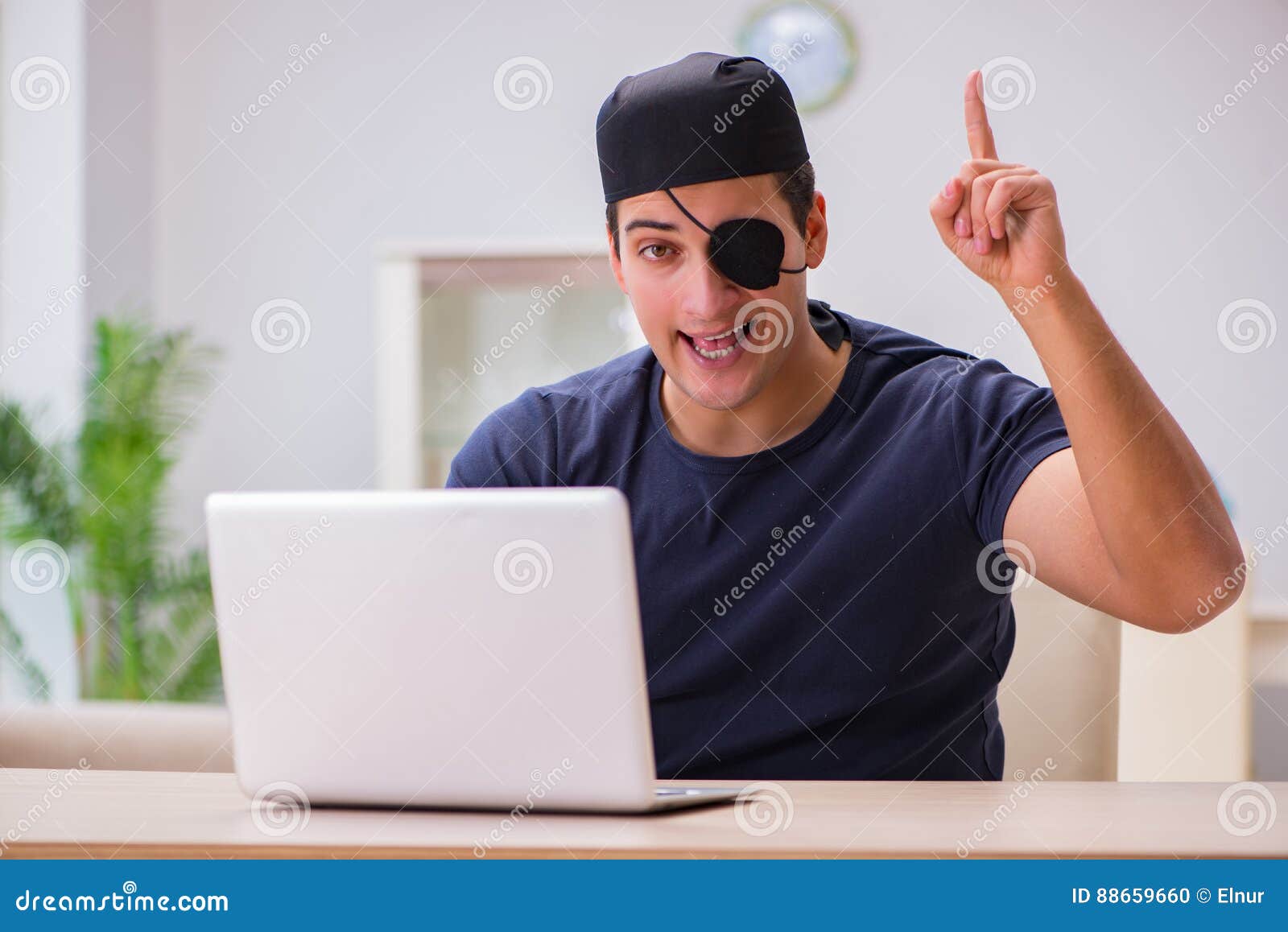 The Digital Security Concept with Pirate at Computer Stock Photo ...