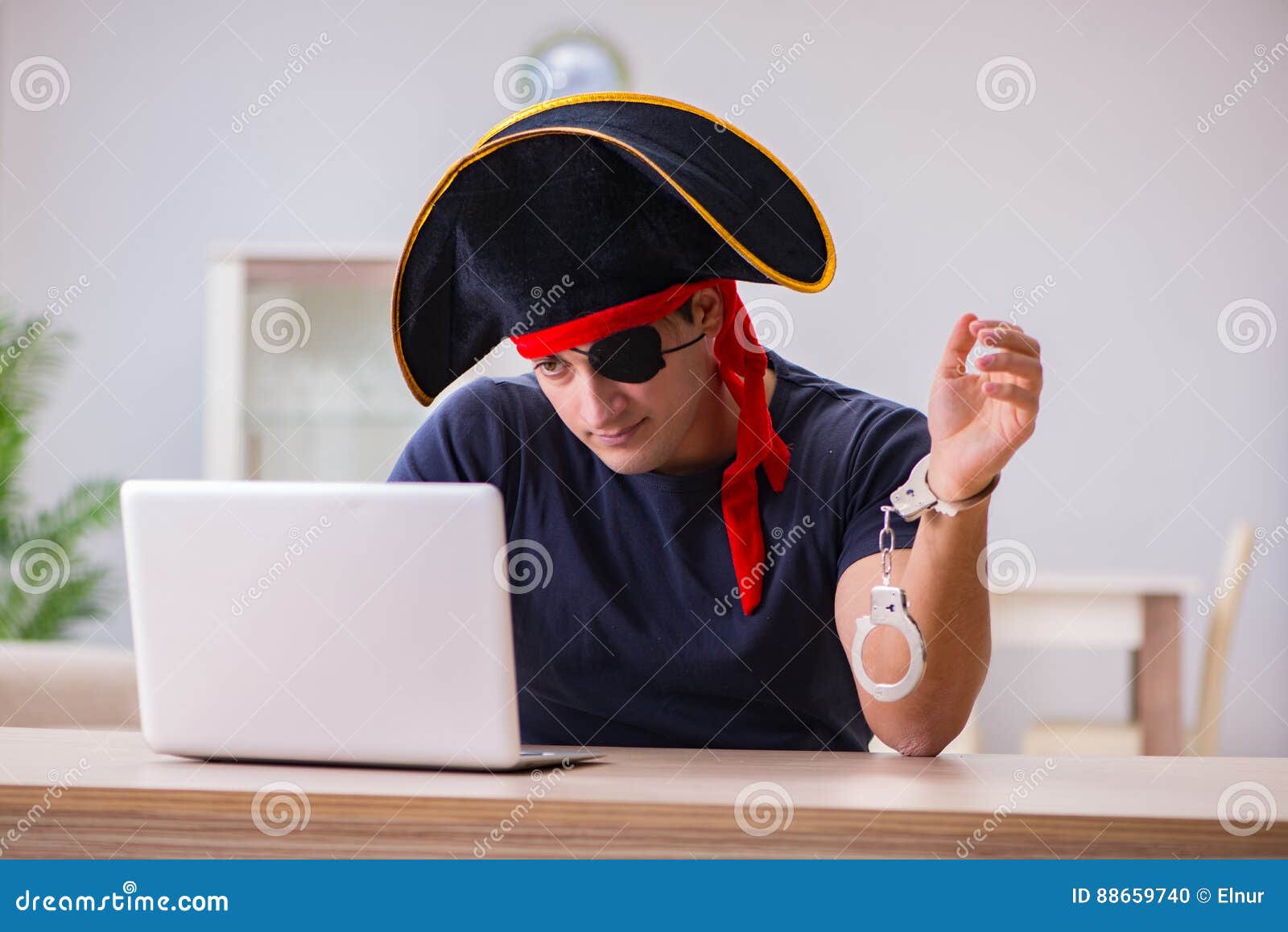 The Digital Security Concept with Pirate at Computer Stock Photo ...