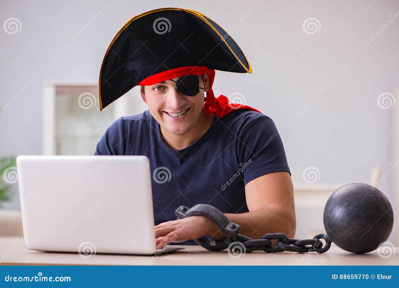 The Digital Security Concept with Pirate at Computer Stock Photo ...