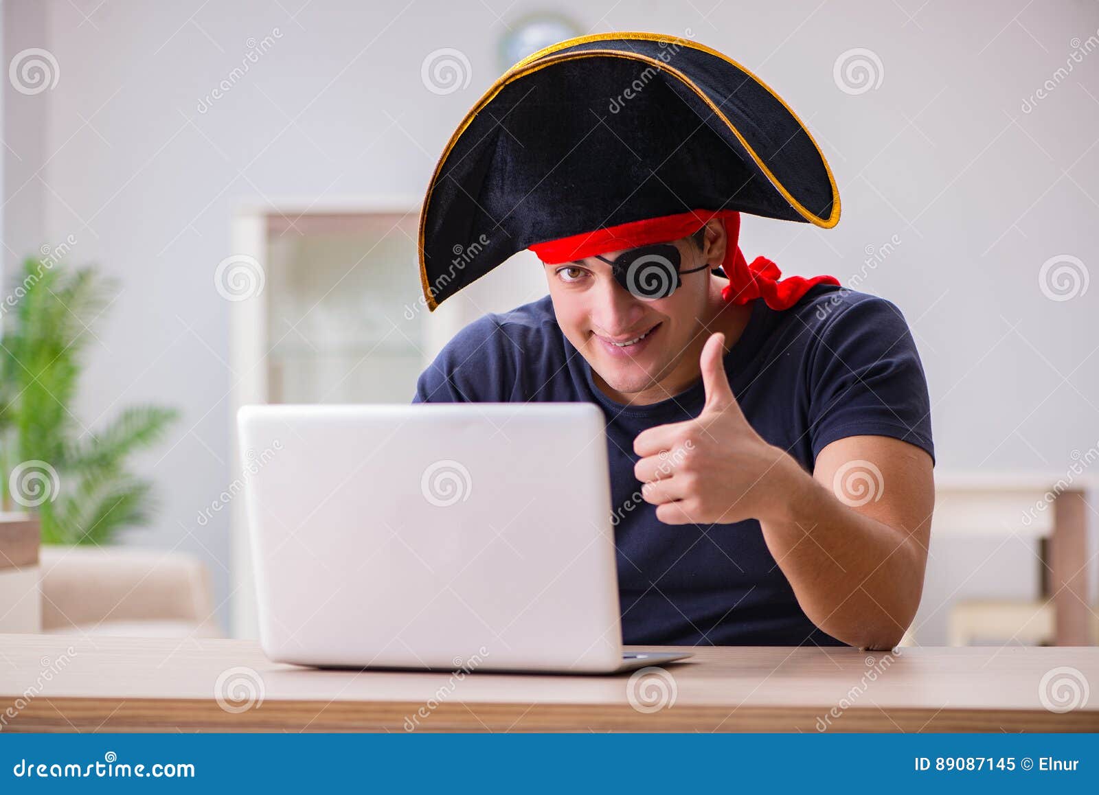 The Digital Security Concept with Pirate at Computer Stock Image ...