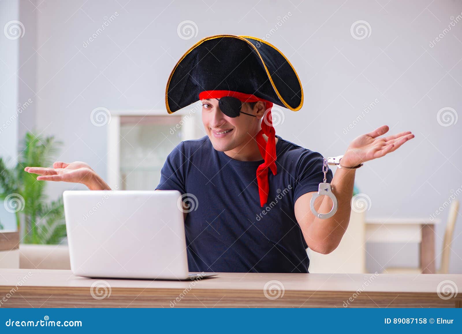 The Digital Security Concept with Pirate at Computer Stock Photo ...