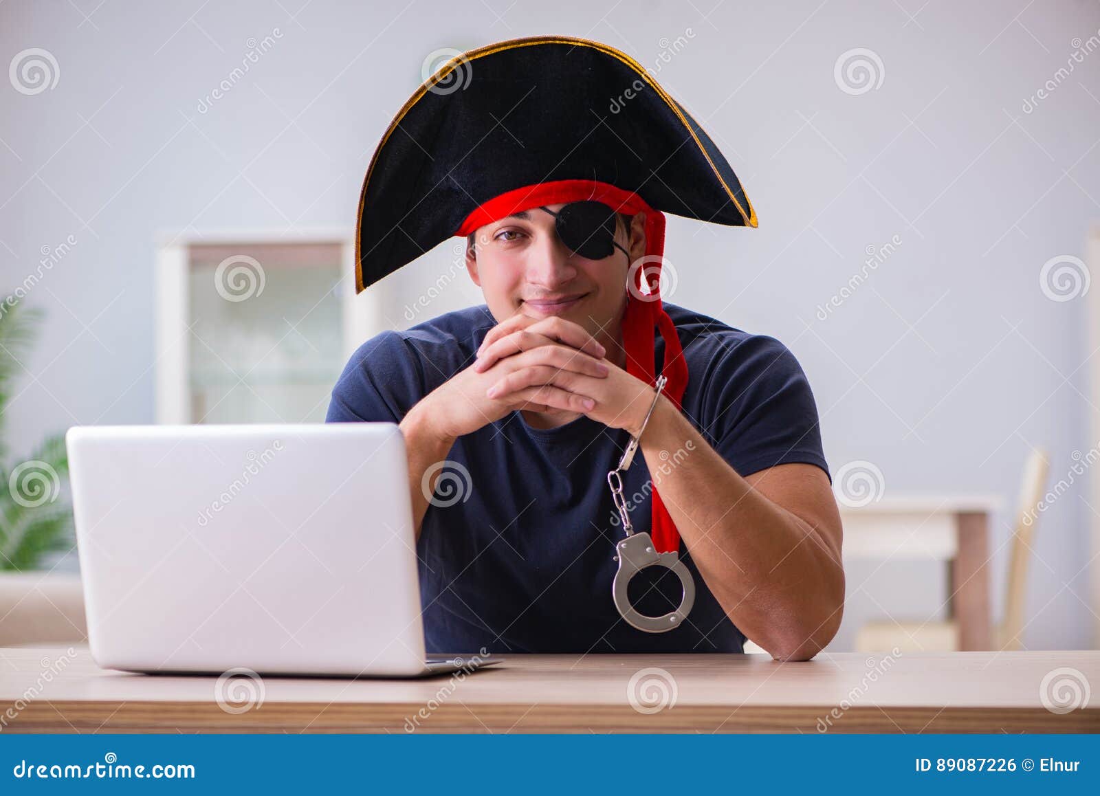 The Digital Security Concept with Pirate at Computer Stock Photo ...