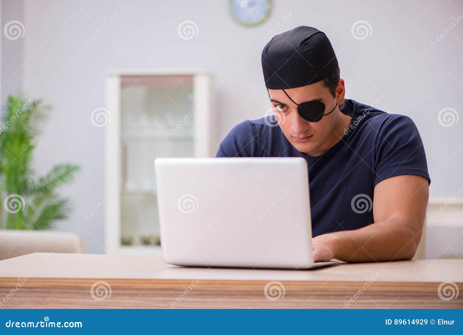 The Digital Security Concept with Pirate at Computer Stock Image ...