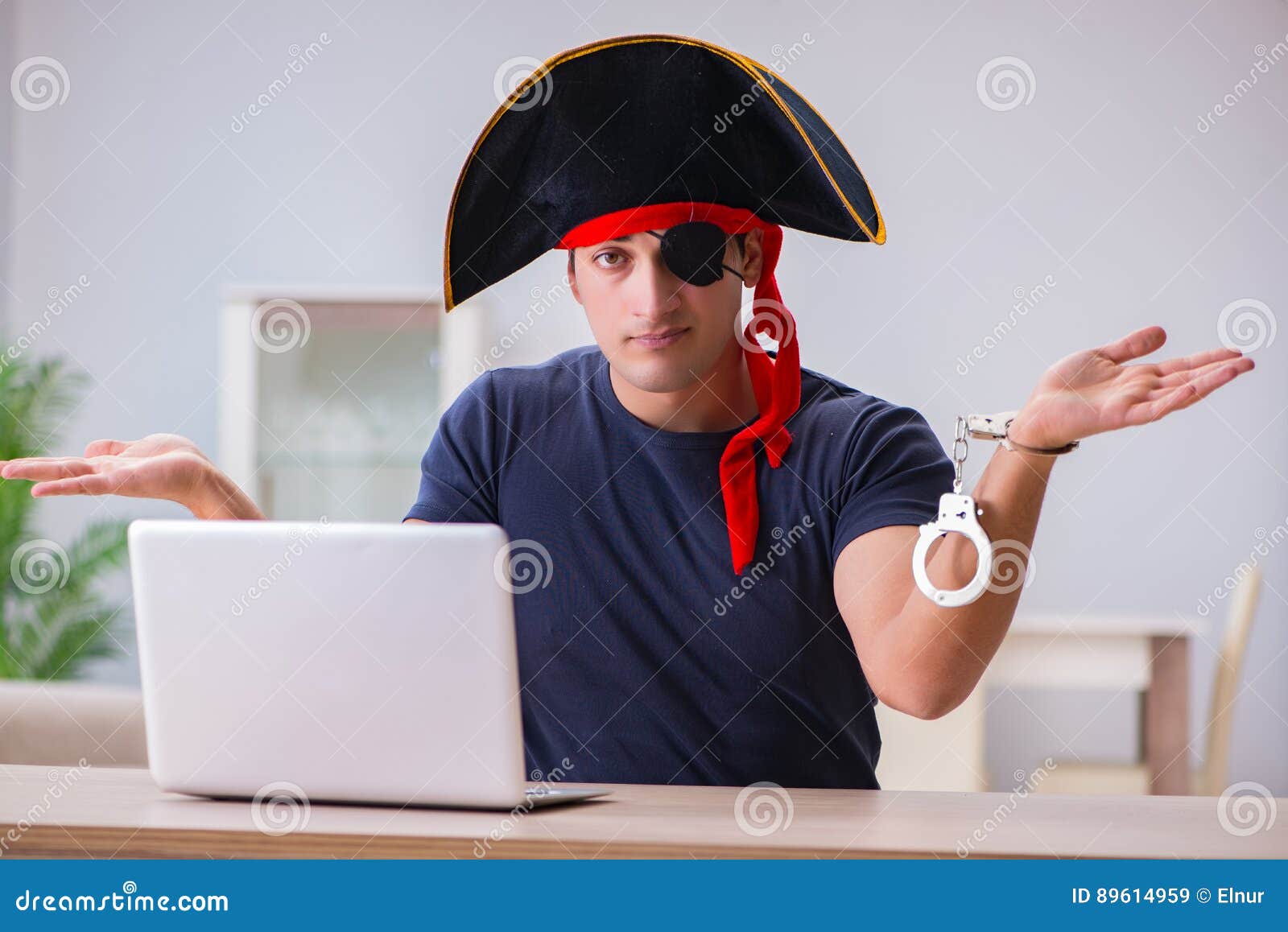 The Digital Security Concept with Pirate at Computer Stock Image ...