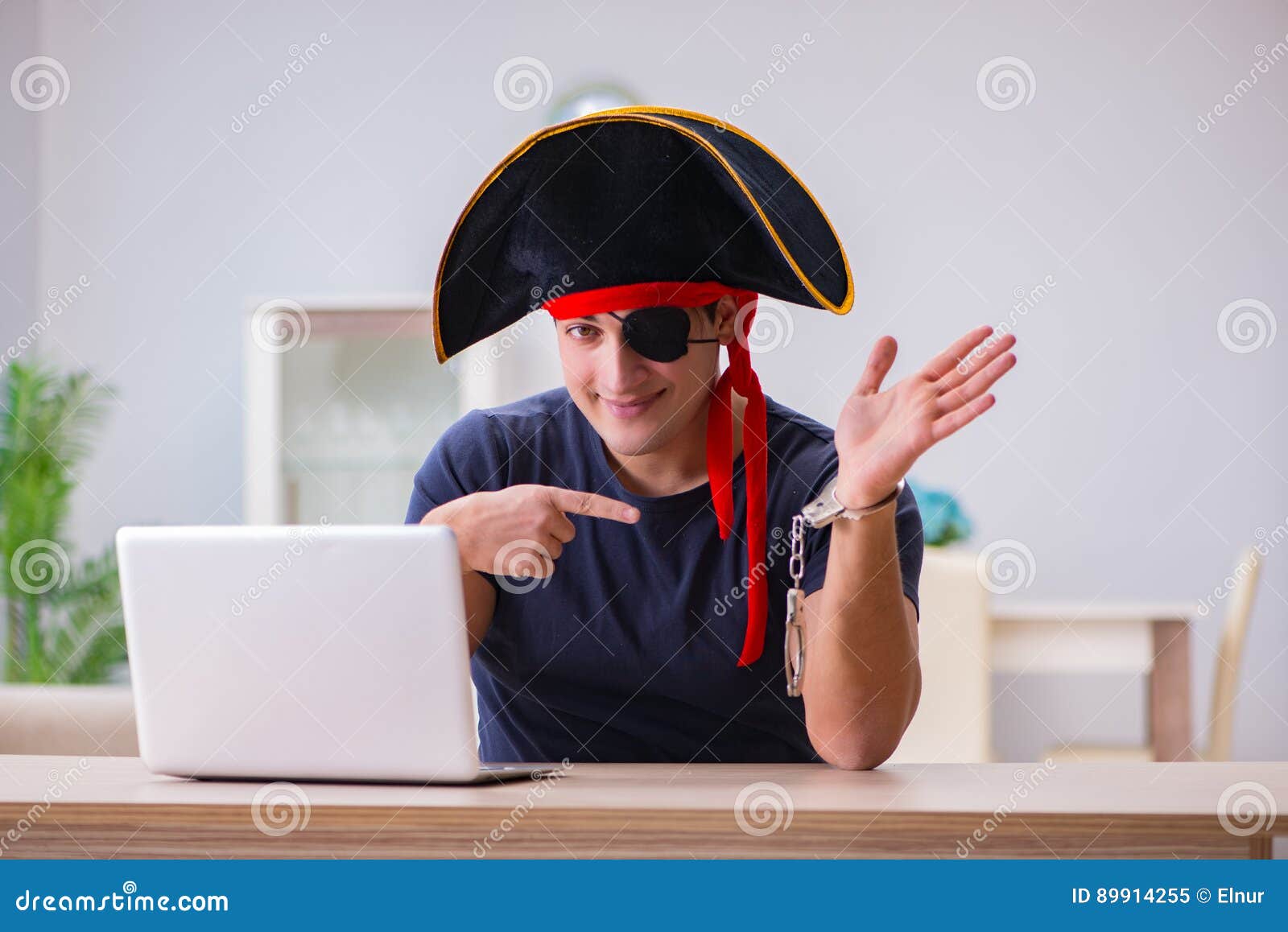 The Digital Security Concept with Pirate at Computer Stock Image ...