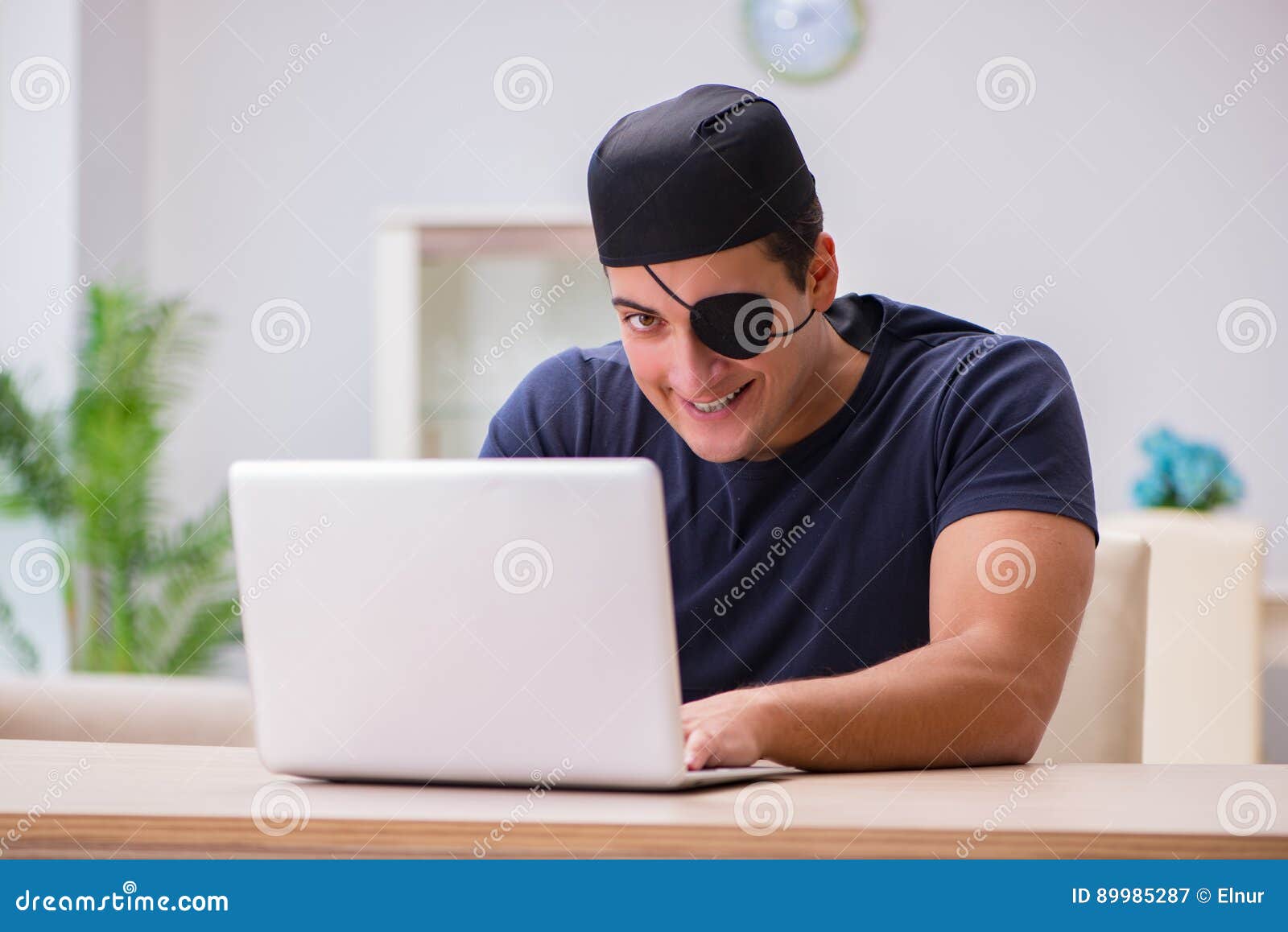 The Digital Security Concept with Pirate at Computer Stock Image ...