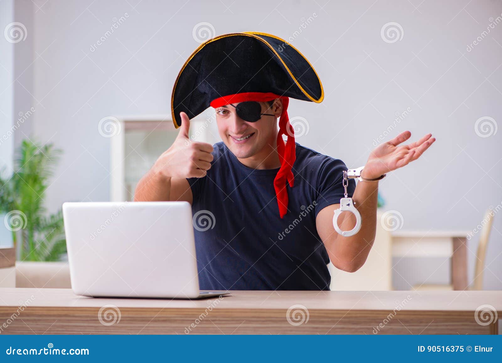 The Digital Security Concept with Pirate at Computer Stock Image ...