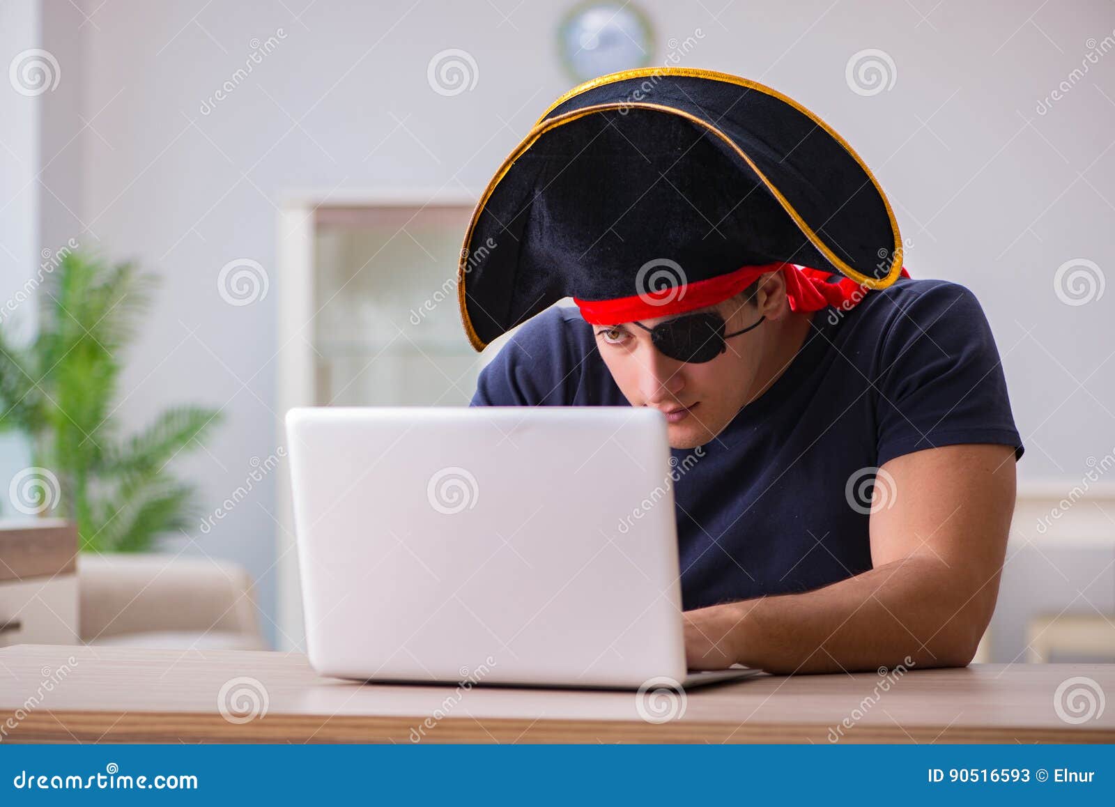 The Digital Security Concept with Pirate at Computer Stock Image ...