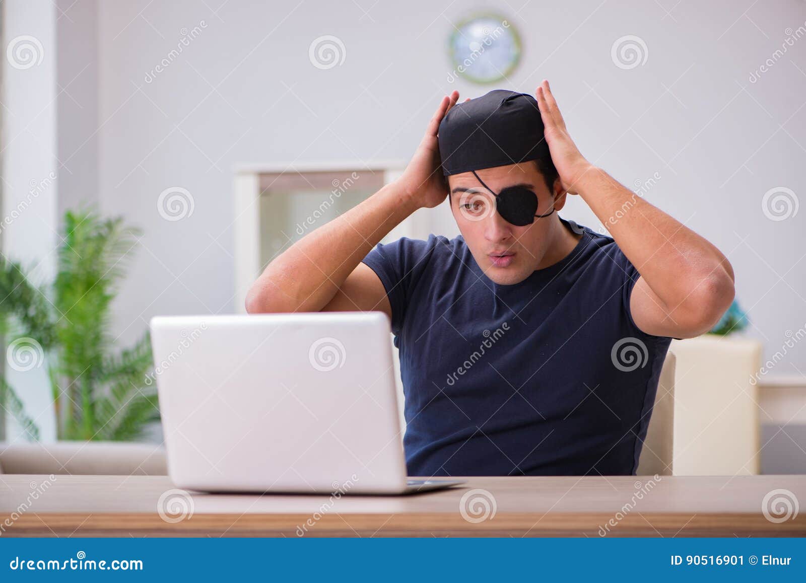 The Digital Security Concept with Pirate at Computer Stock Image ...