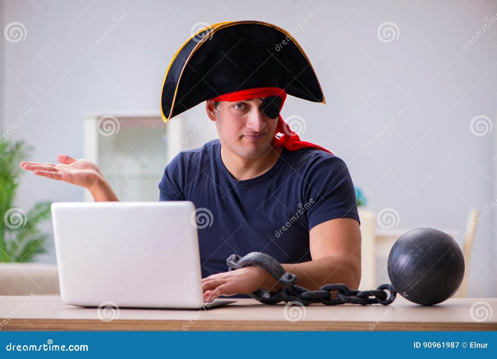 The Digital Security Concept with Pirate at Computer Stock Image ...