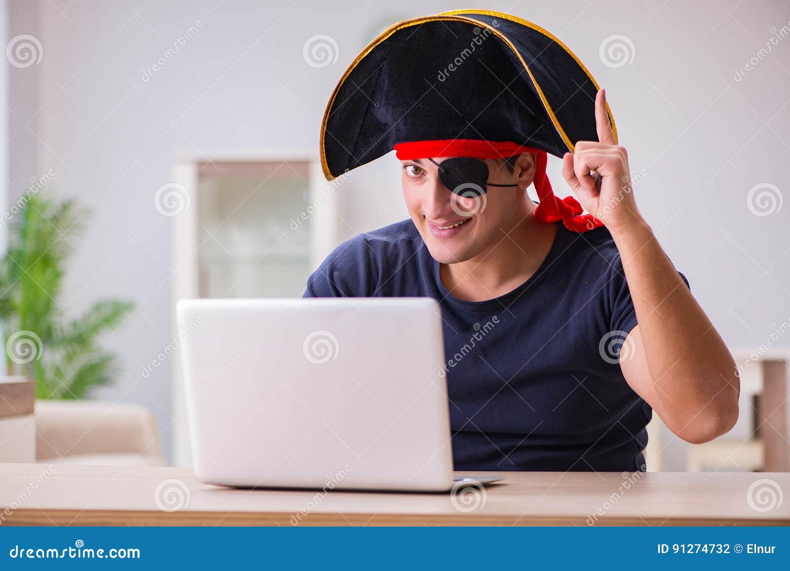 The Digital Security Concept with Pirate at Computer Stock Photo ...