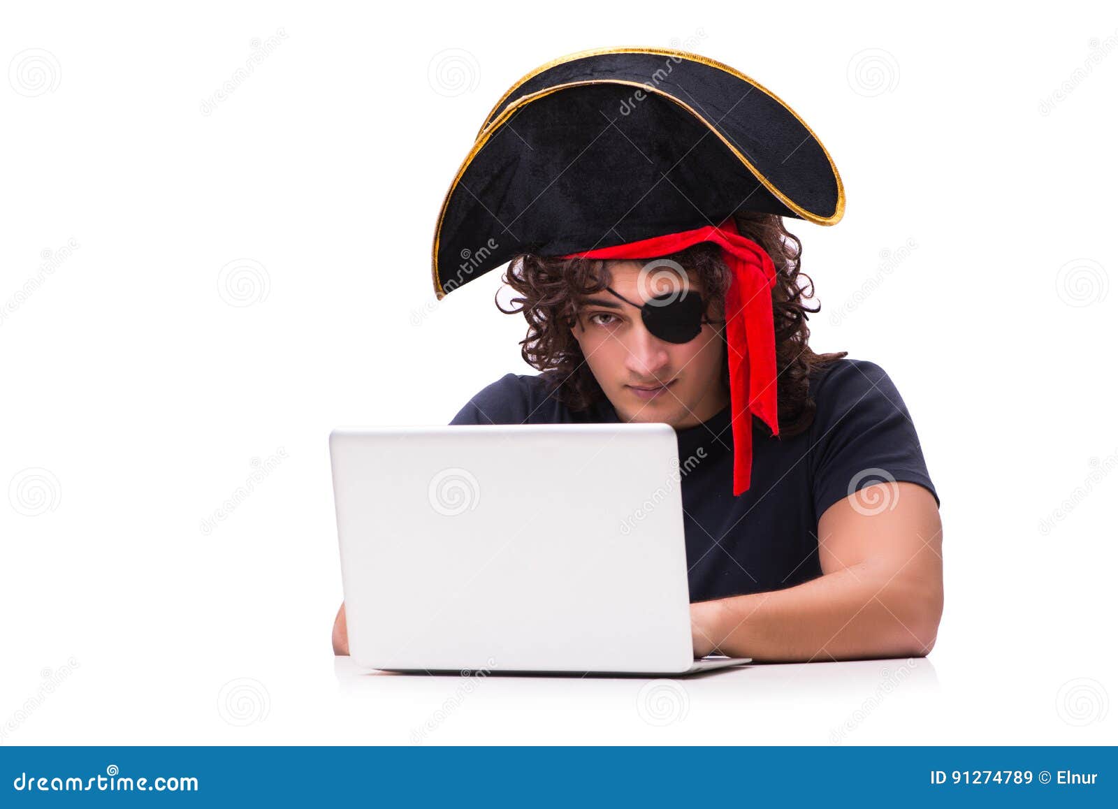 The Digital Security Concept with Pirate Isolated on White Stock Image ...