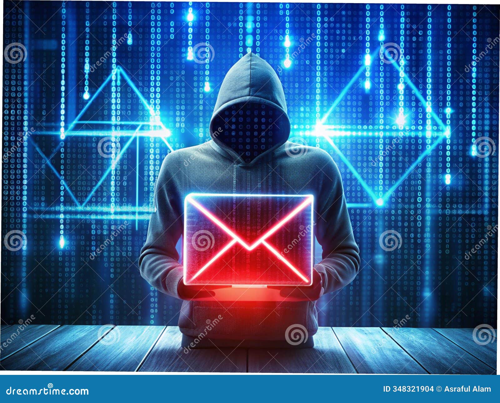 Digital Security Concept Showing Phishing Email Attack with a Hacker ...