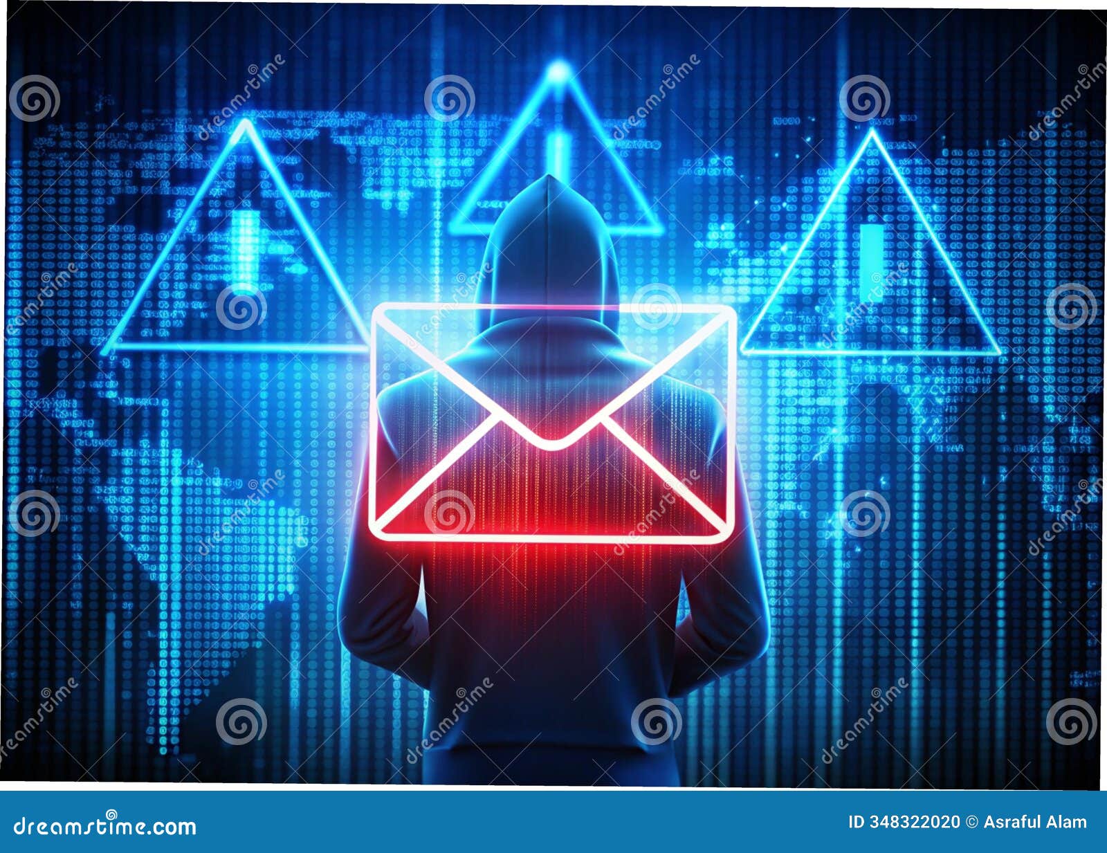 Digital Security Concept Showing Phishing Email Attack with a Hacker ...