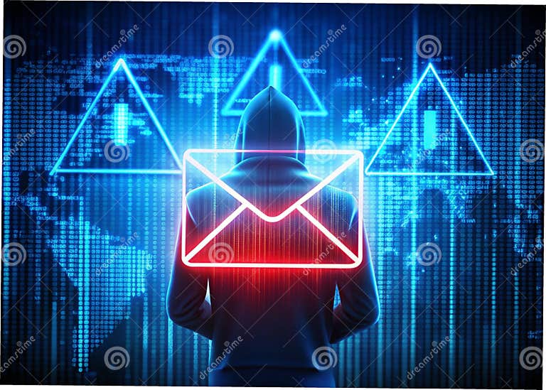 Digital Security Concept Showing Phishing Email Attack with a Hacker ...