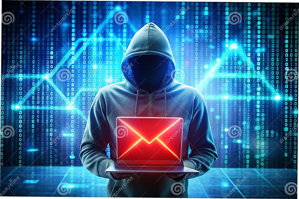 Digital Security Concept Showing Phishing Email Attack with a Hacker ...