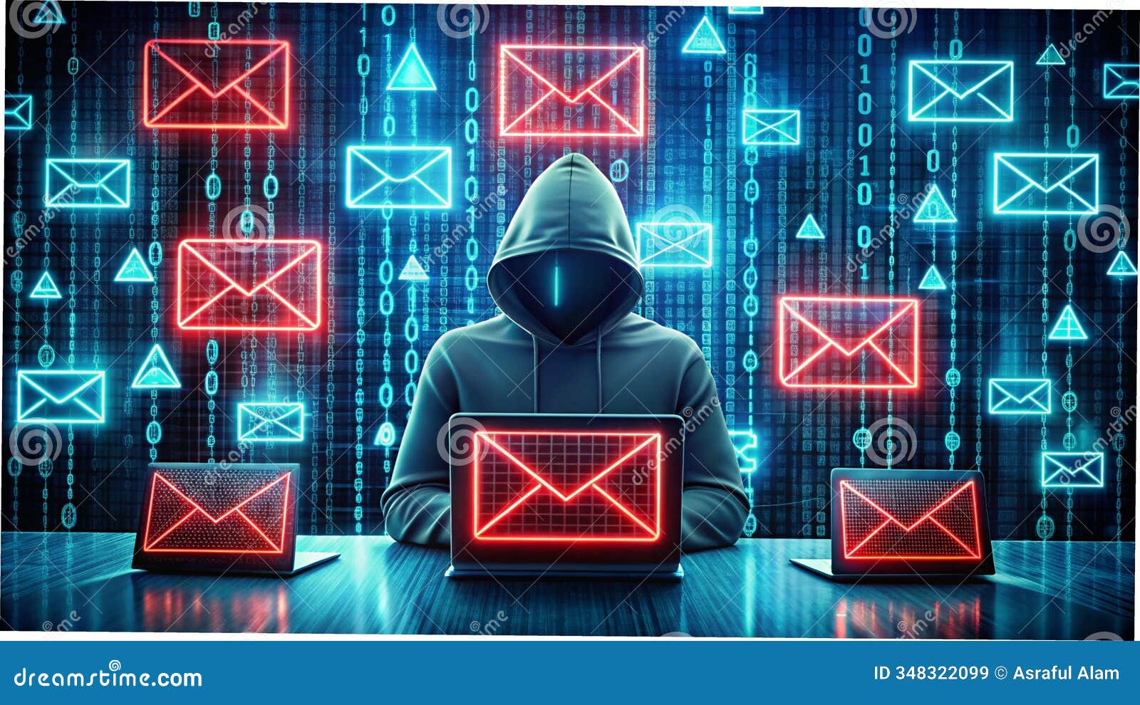 Digital Security Concept Showing Phishing Email Attack with a Hacker ...