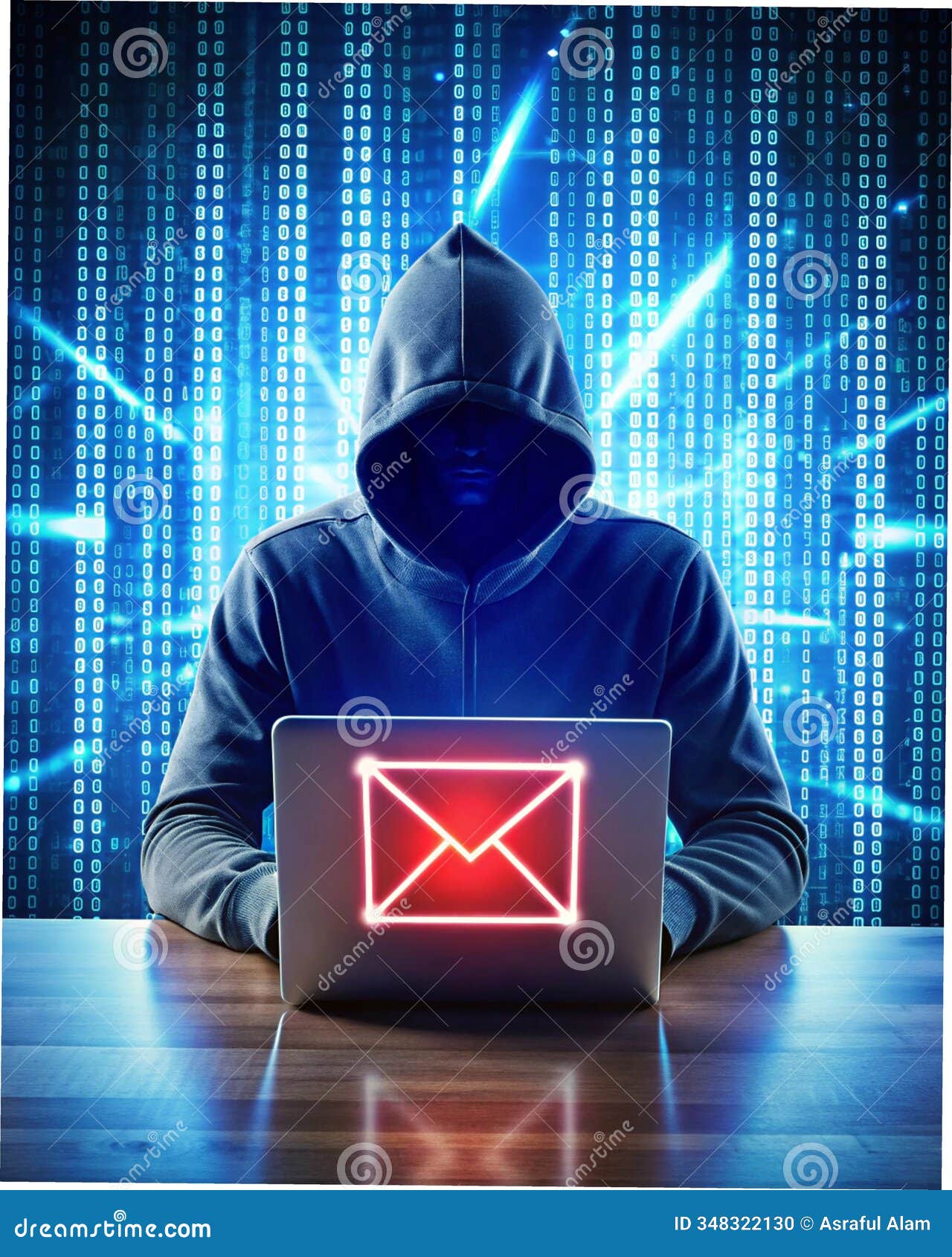 Digital Security Concept Showing Phishing Email Attack with a Hacker ...