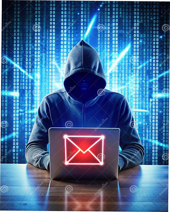 Digital Security Concept Showing Phishing Email Attack with a Hacker ...