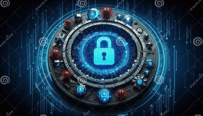 Digital Security Concept with Virus and Malware Visuals Stock ...