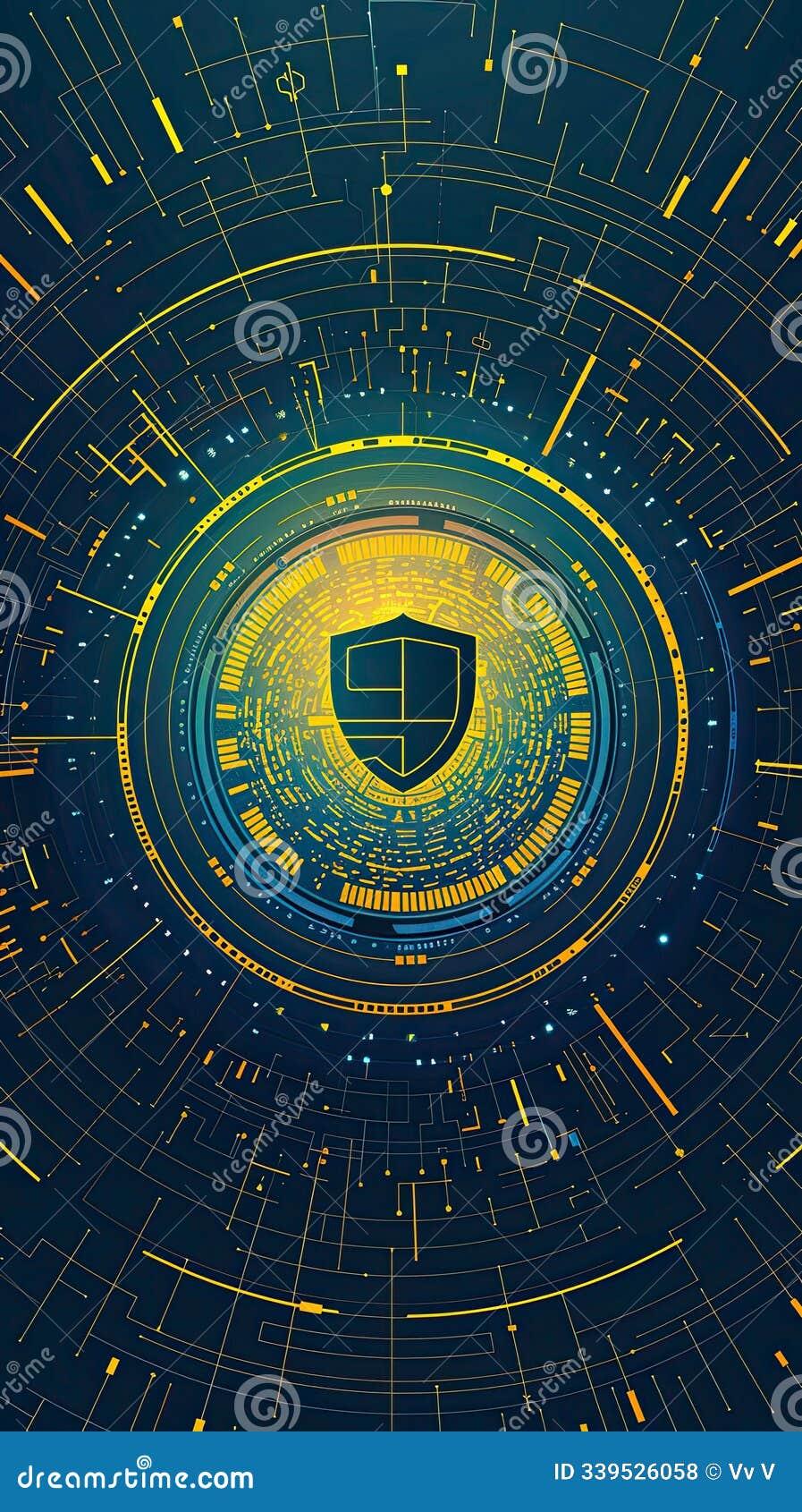 Digital Security Concept with Vivid Circular Patterns Stock ...