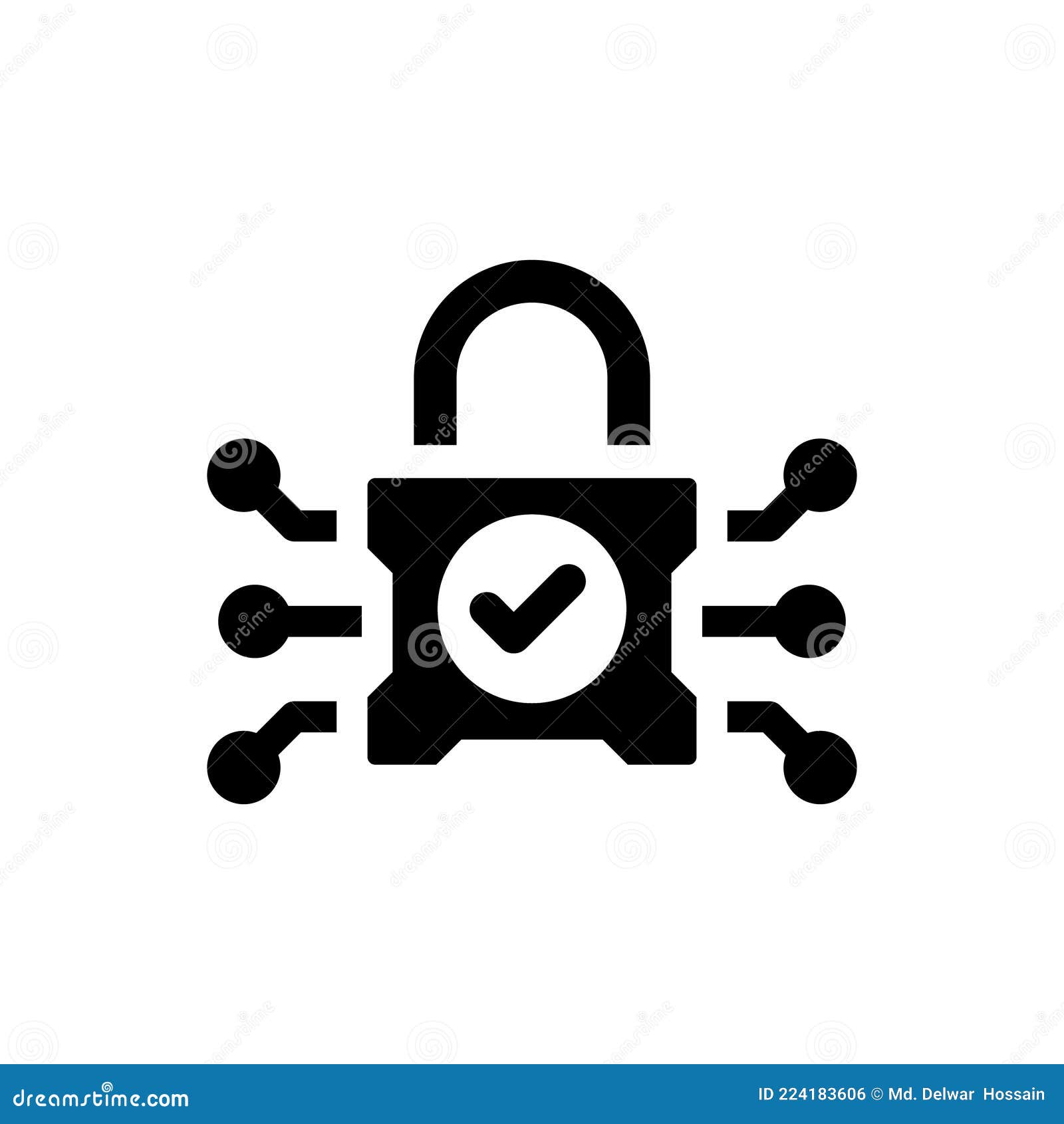 Digital security icon stock vector. Illustration of digital - 224183606