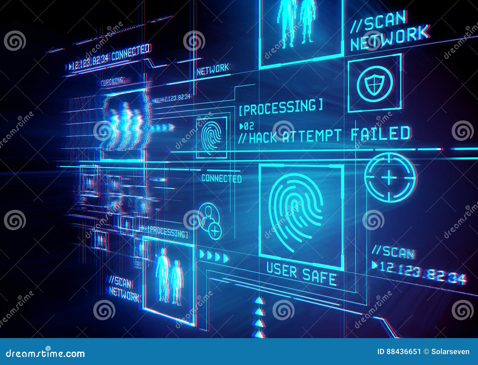 Digital Security ID Protection Stock Illustration - Illustration of ...