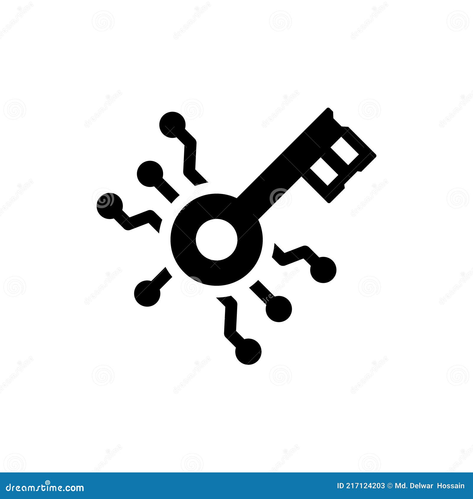 Digital security key icon stock vector. Illustration of crypto - 217124203