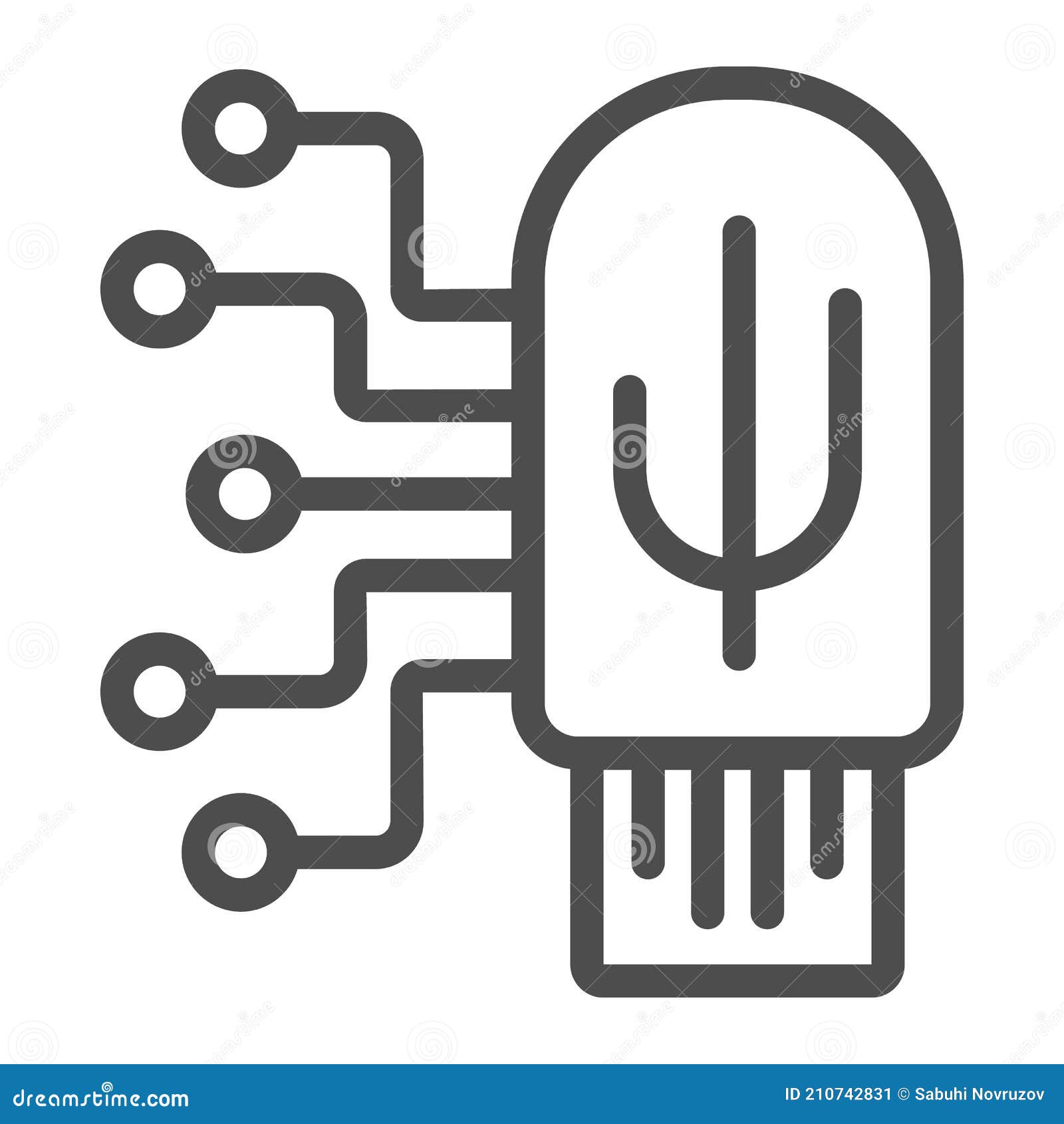 Digital Security Key on a USB Flash Drive Line Icon, Web Security ...