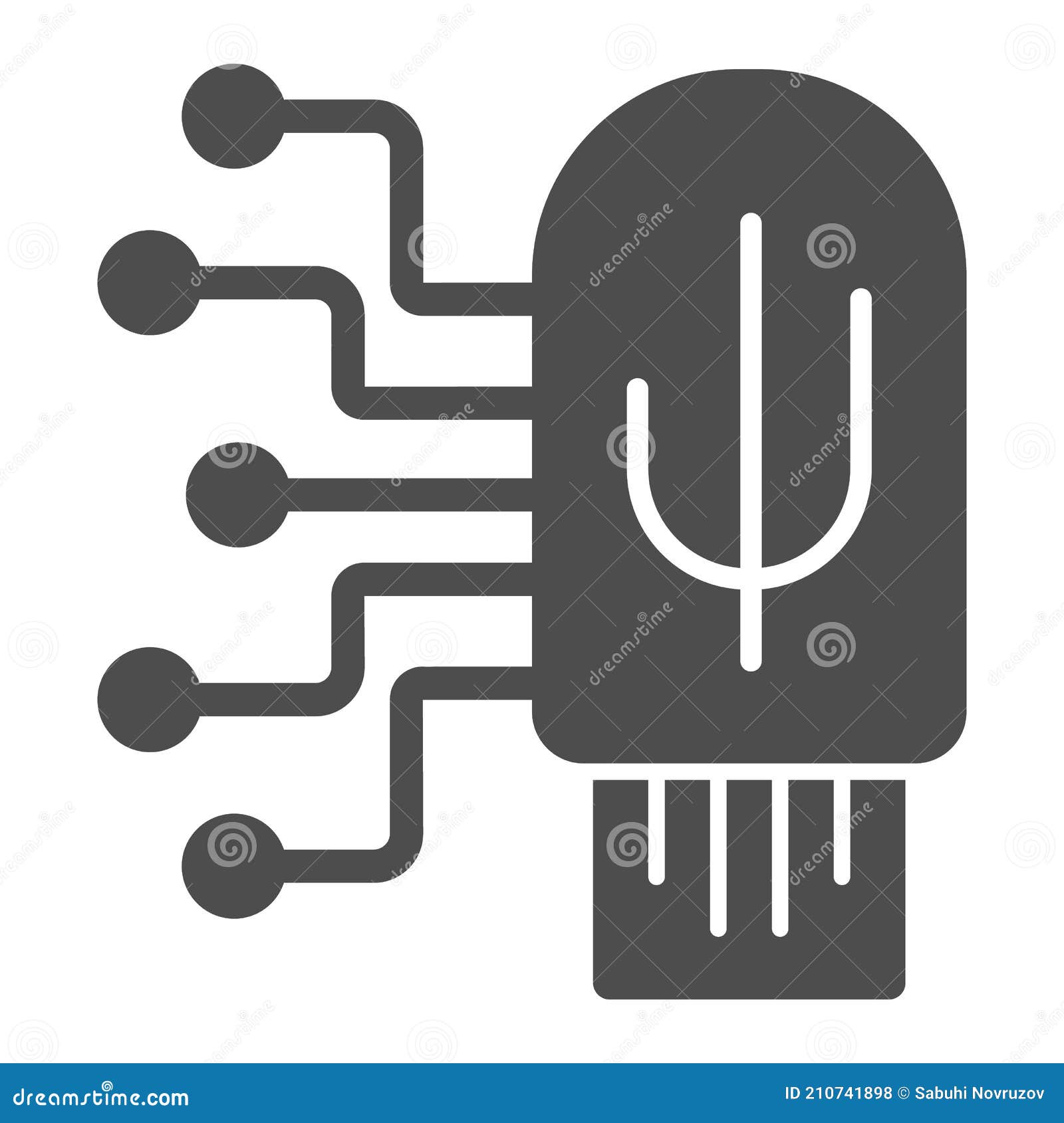Digital Security Key on a USB Flash Drive Solid Icon, Web Security ...