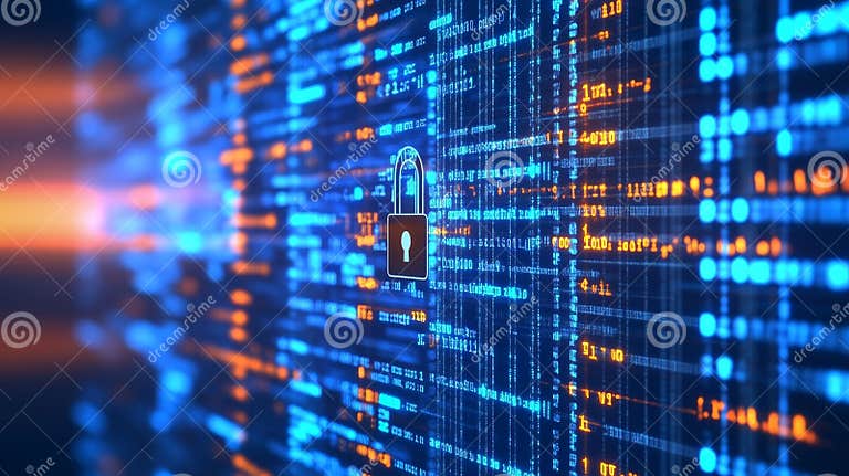 Digital Security Lock And Binary Code Cybersecurity Data Protection 6884