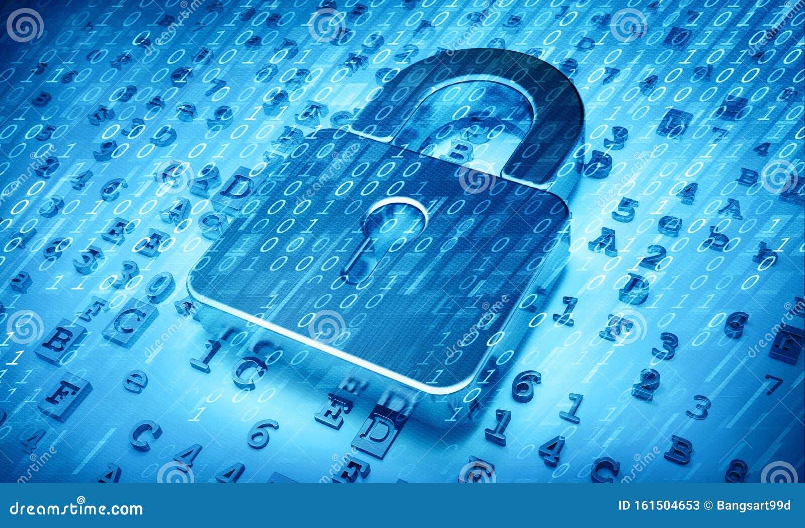 Digital Security Lock Future Technology Illustration Background Stock ...