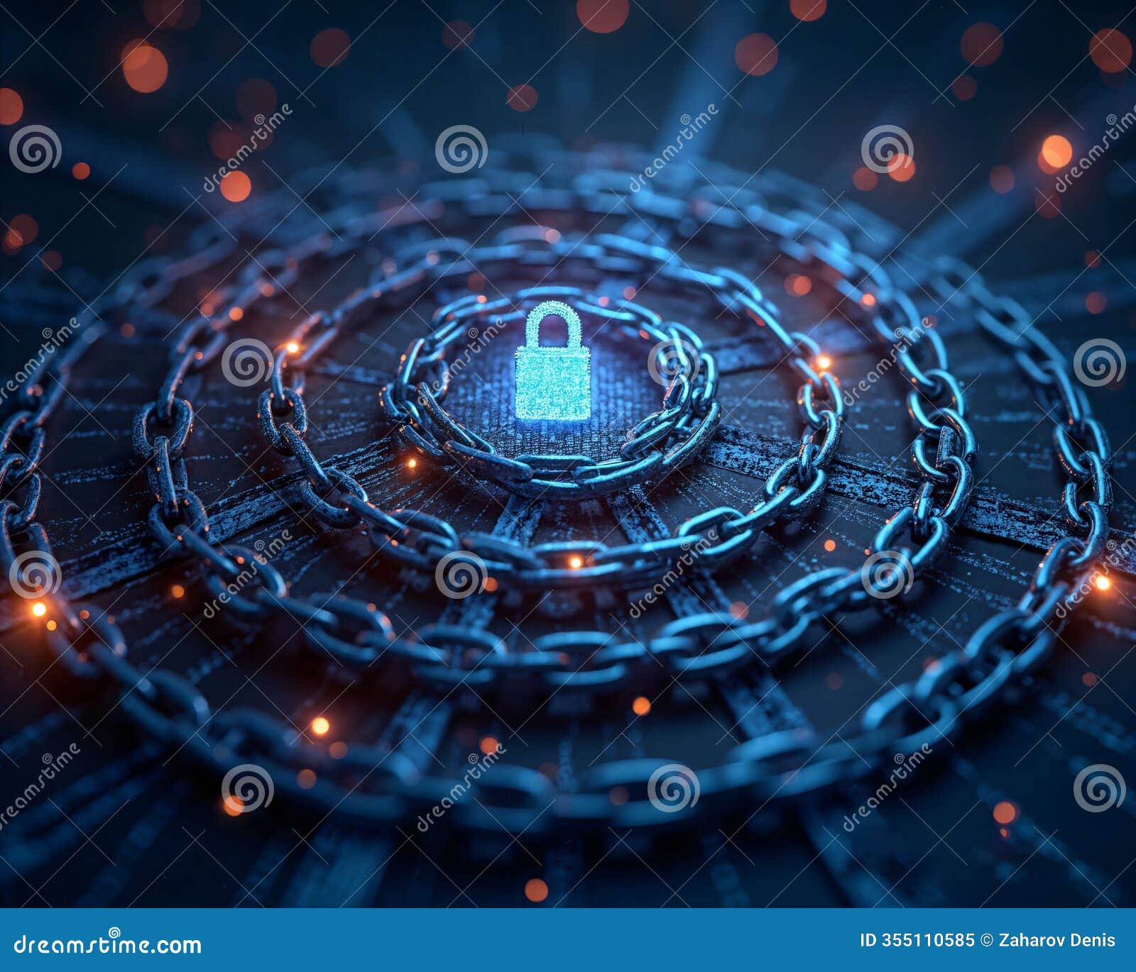 Digital Security Network stock illustration. Illustration of lock ...