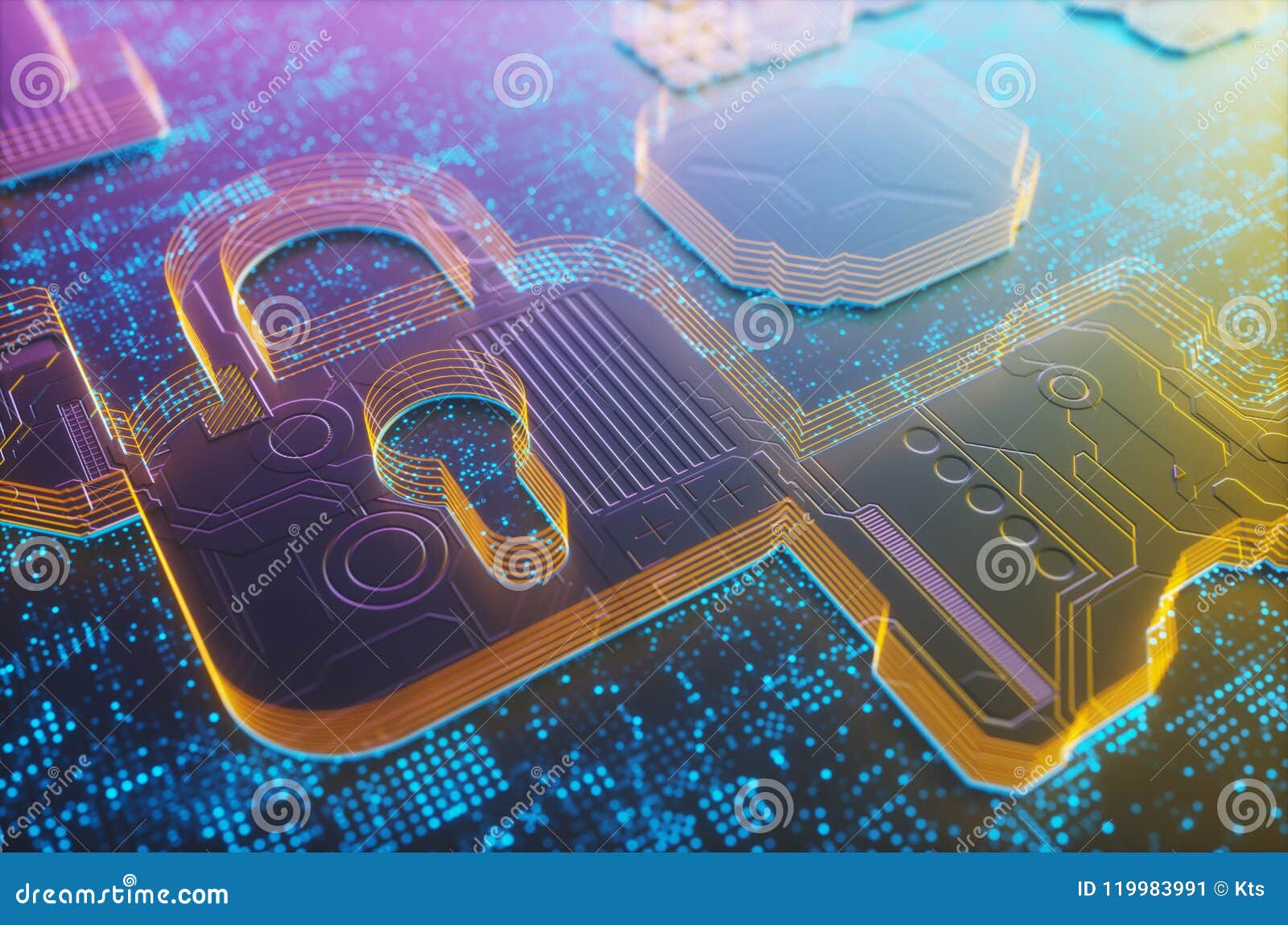Digital Security Padlock stock image. Image of blocked - 119983991