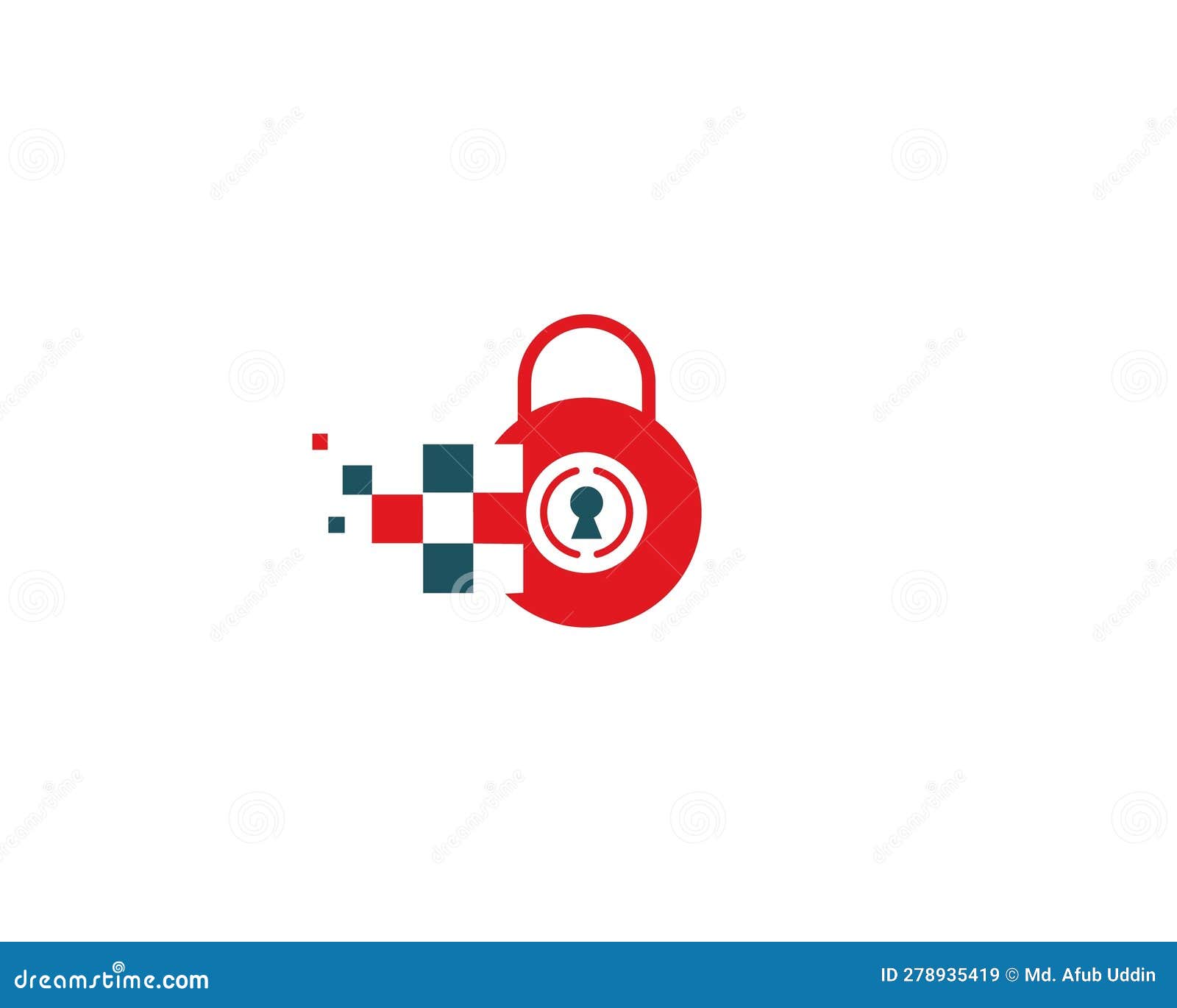 Digital Security Pixel Lock Icon Logo Design Element. Stock Vector ...